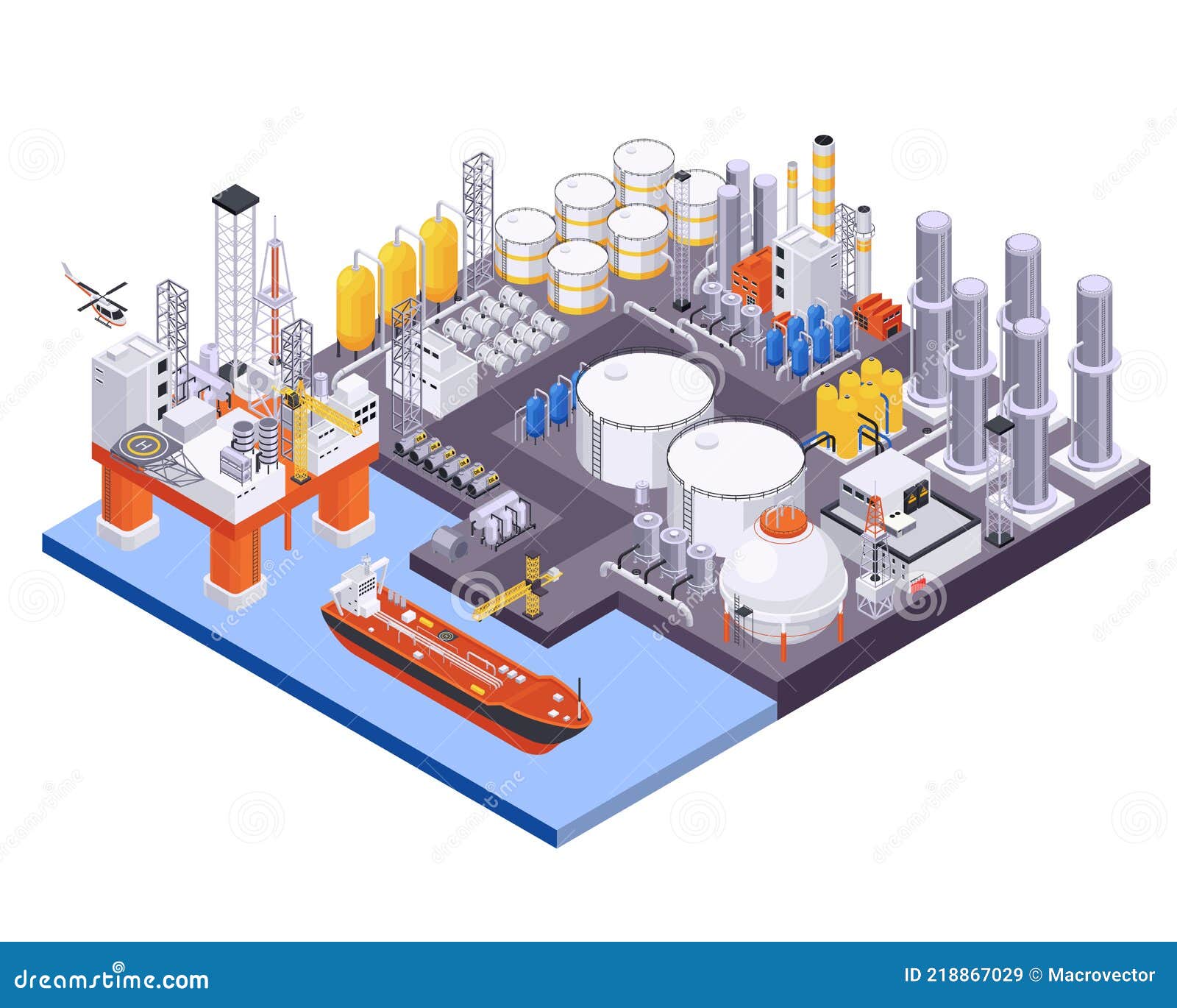 Oil Petroleum Plant Composition Stock Vector - Illustration of station ...