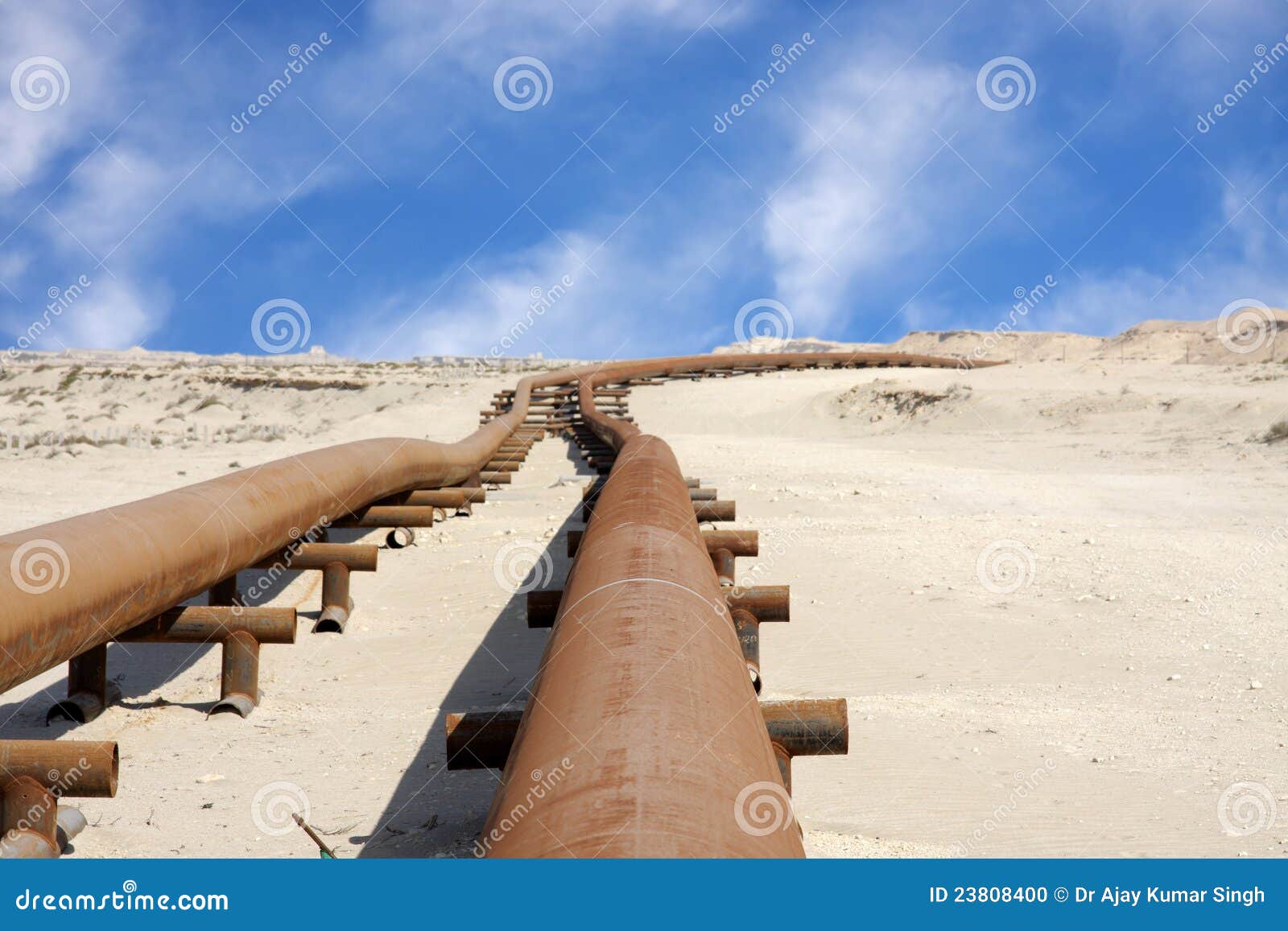 Oil Pipeline in the Desert of Bahrain Stock Photo - Image of fueling ...