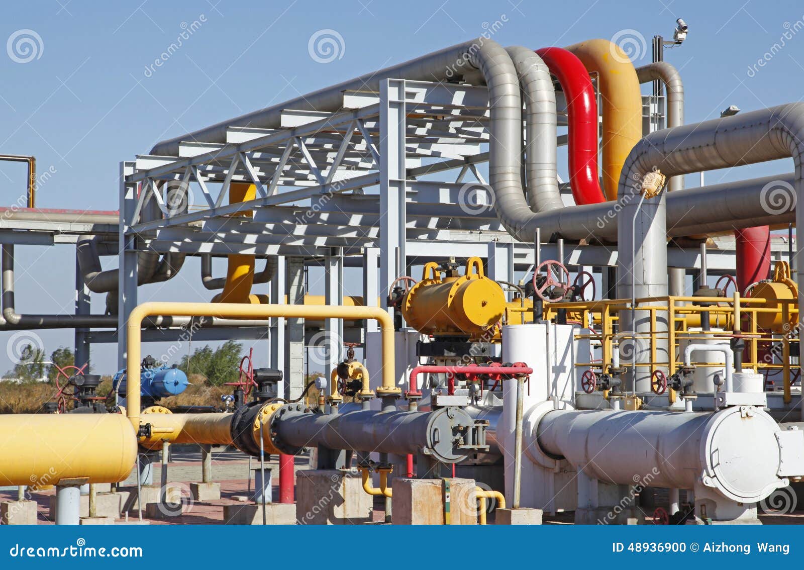 Oil pipeline stock photo. Image of equipment, cylinder - 48936900
