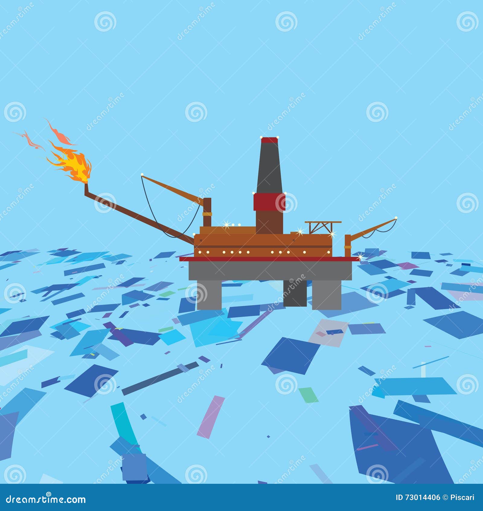 Oil platform stock vector. Illustration of offshore, arctic - 73014406