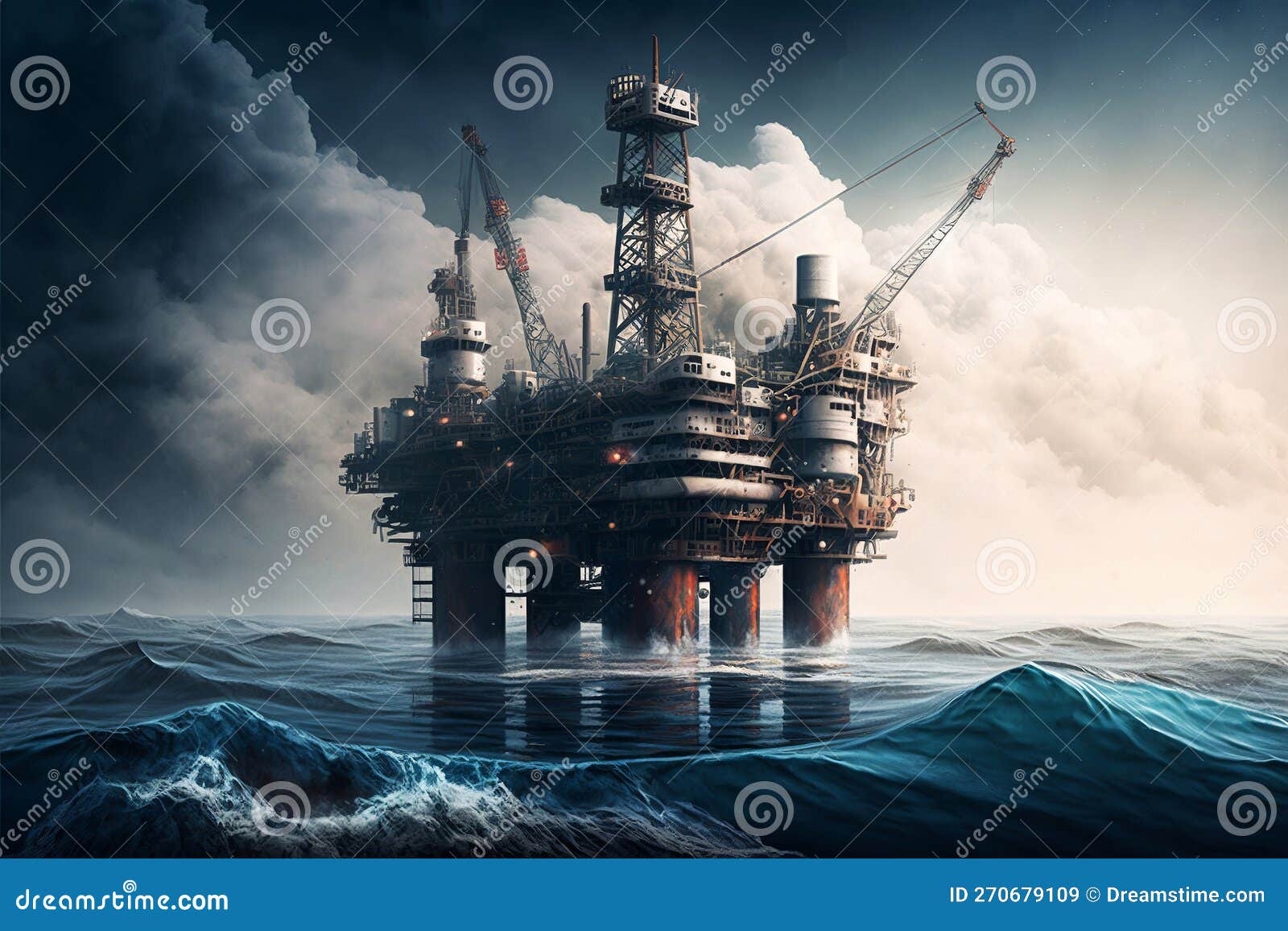 Oil Platform, Drilling, Underwater Resource Extraction Stock ...