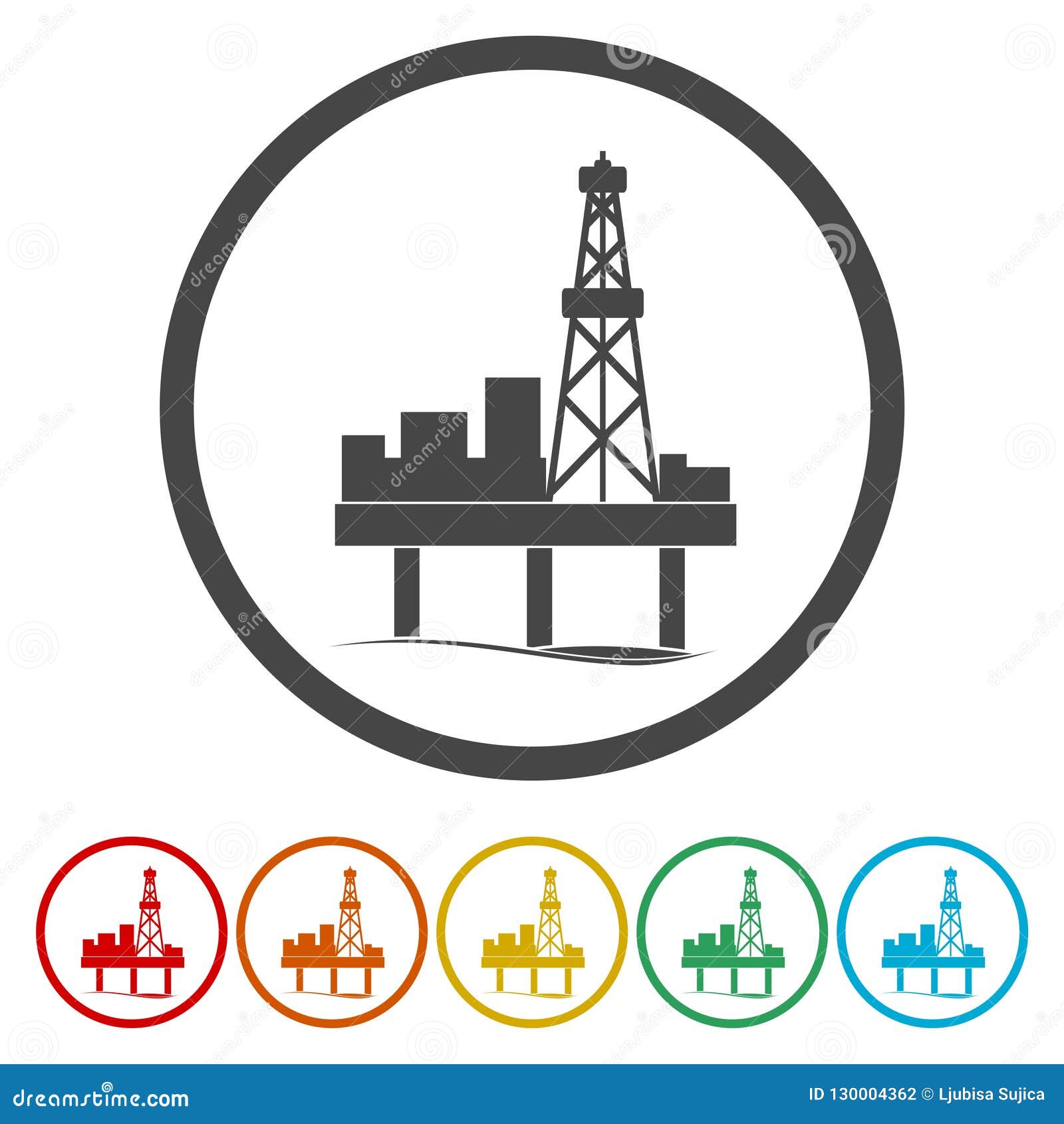 Oil Platform Flat Vector Illustration Stock Vector - Illustration of ...