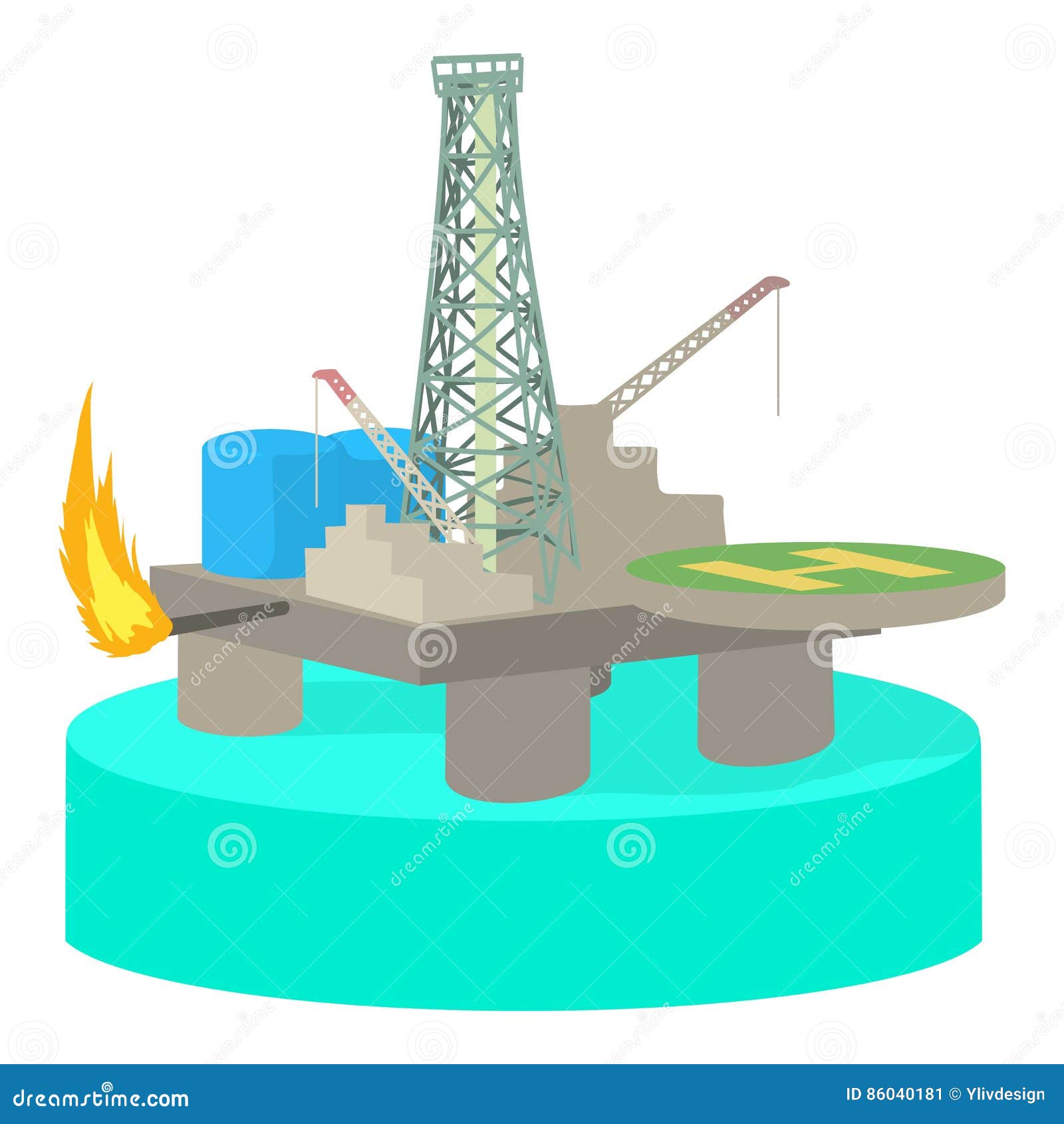 Sea Oil Platform Icon - Rig Platform Silhouette, Gas And Petroleum ...