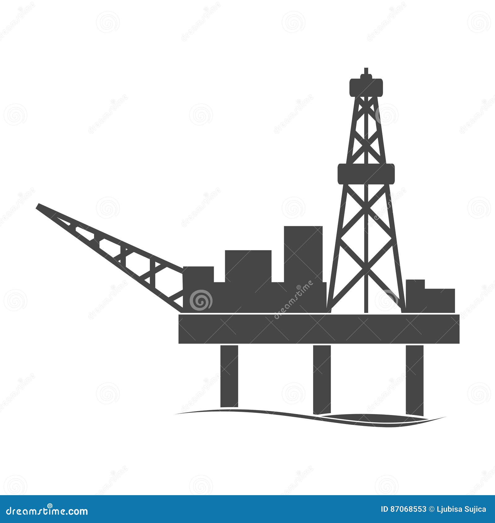 Sea Oil Platform Icon - Rig Platform Silhouette, Gas And Petroleum ...