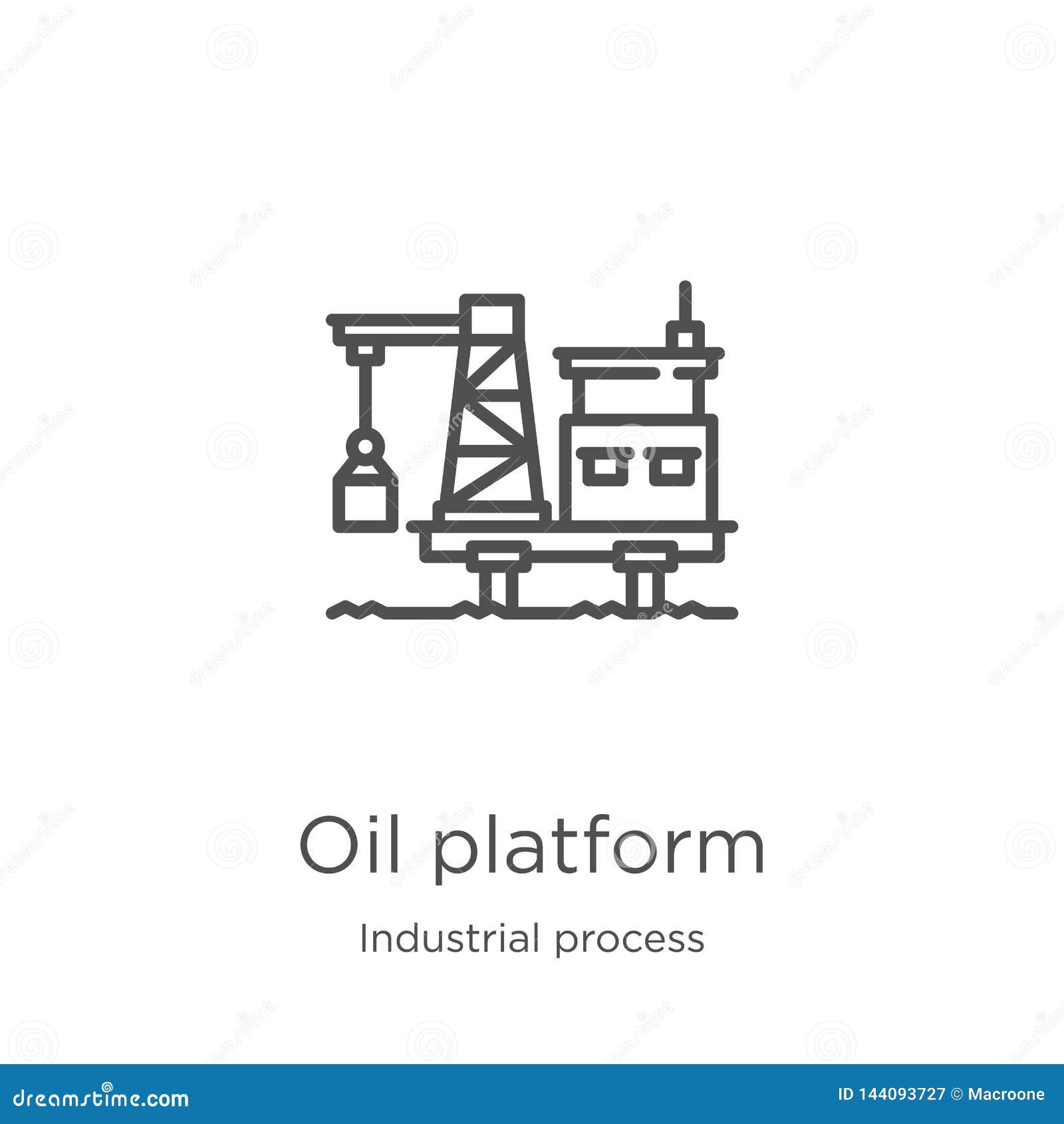 Oil Platform Icon Vector from Industrial Process Collection. Thin Line ...