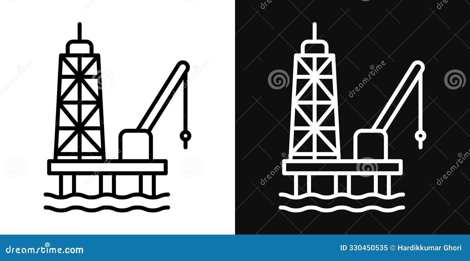 Oil platform icon stock vector. Illustration of drill - 330450535