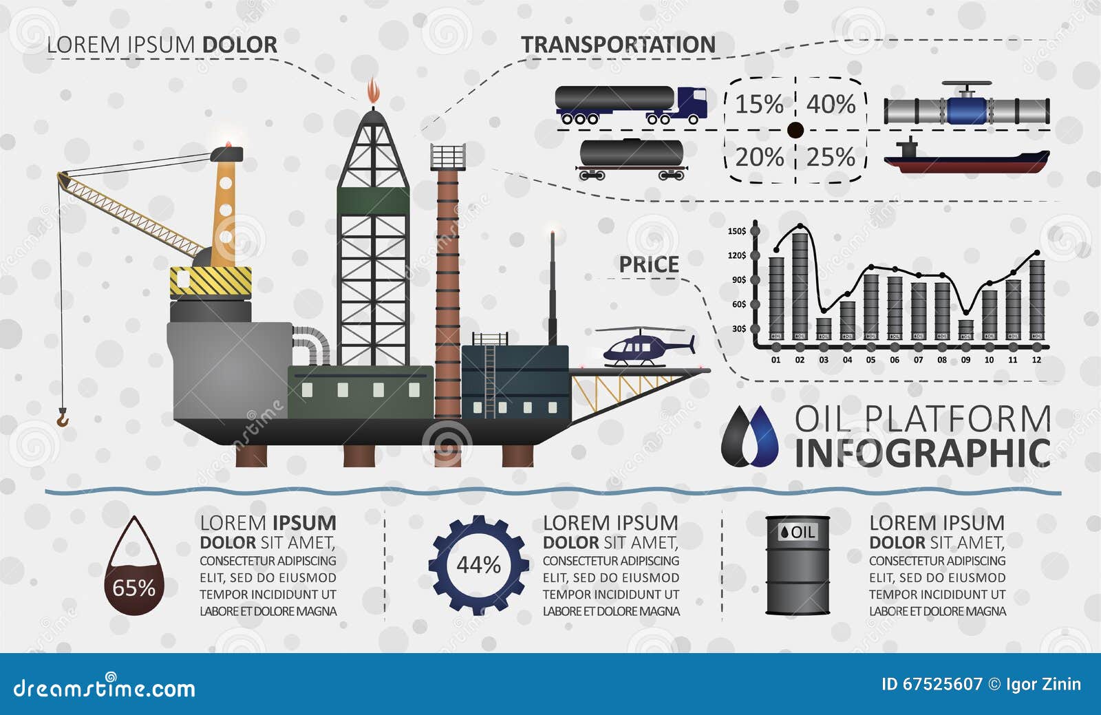 Oil platform infographic stock vector. Illustration of chart - 67525607
