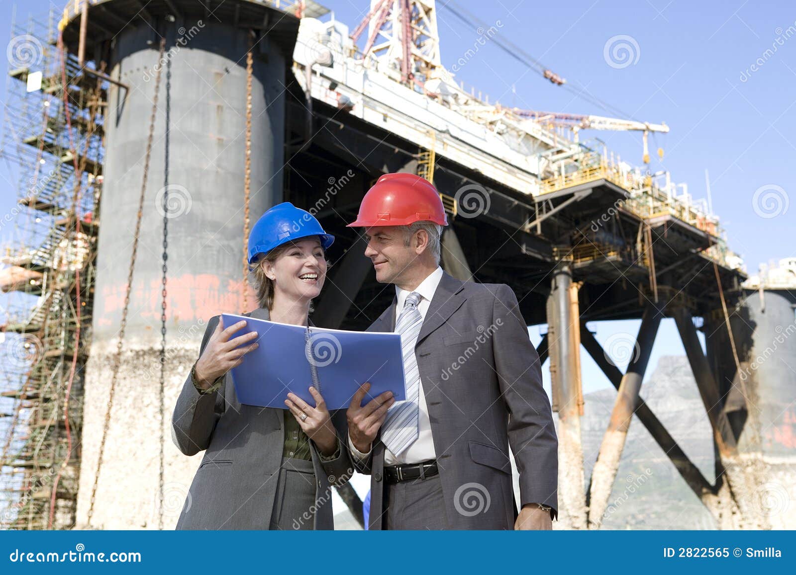 Oil platform inspectors stock image. Image of people, working - 2822565