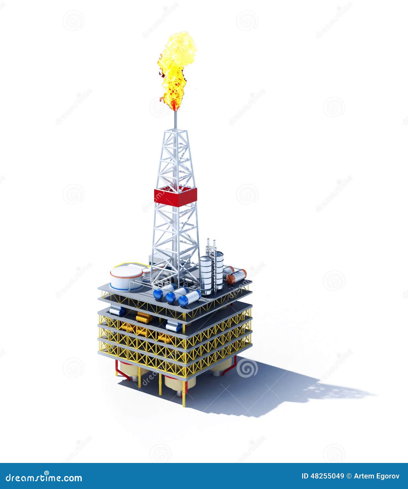 Oil Platform Isolated on White Stock Illustration - Illustration of ...