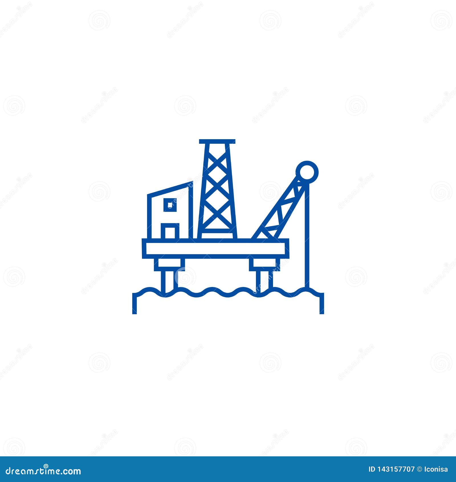 Oil Platform Line Icon Concept. Oil Platform Flat Vector Symbol, Sign ... Oil Platform Line Icon Concept. Oil Platform Flat Vector Symbol, Sign ...