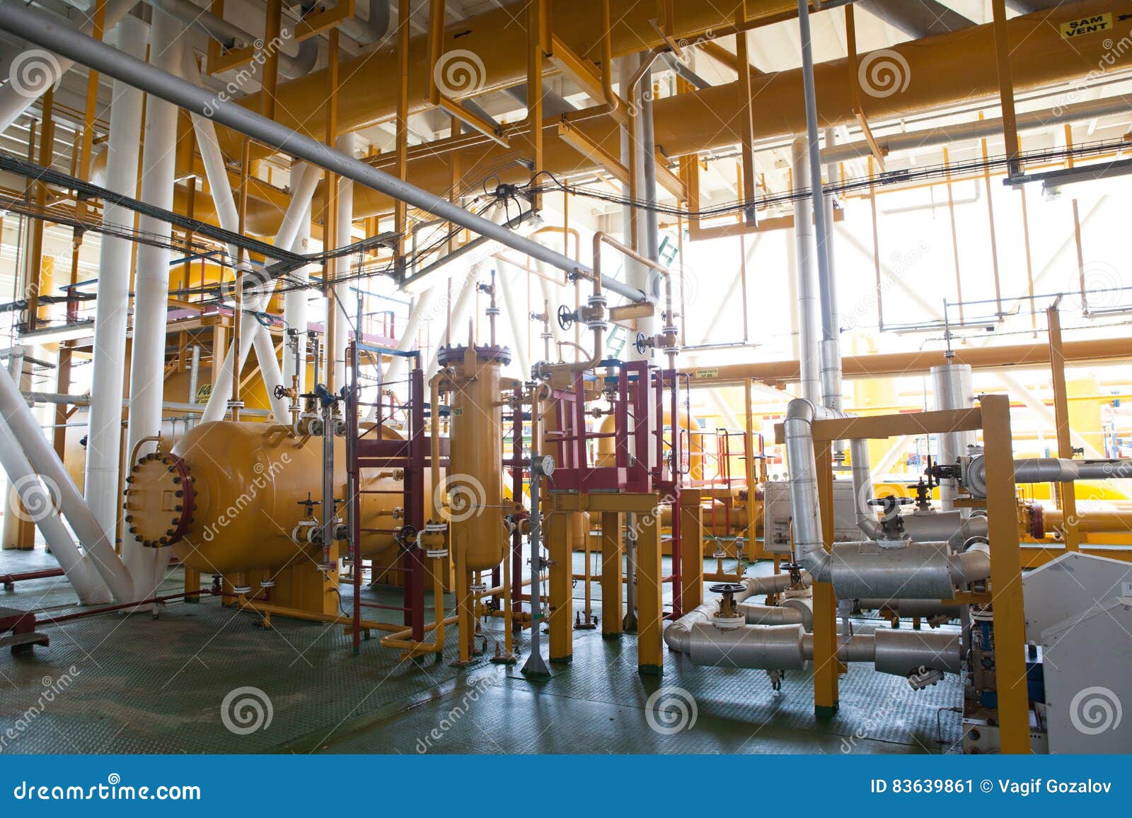 Oil Platform Pipeline and Pressure Transfer System Editorial Photo ...
