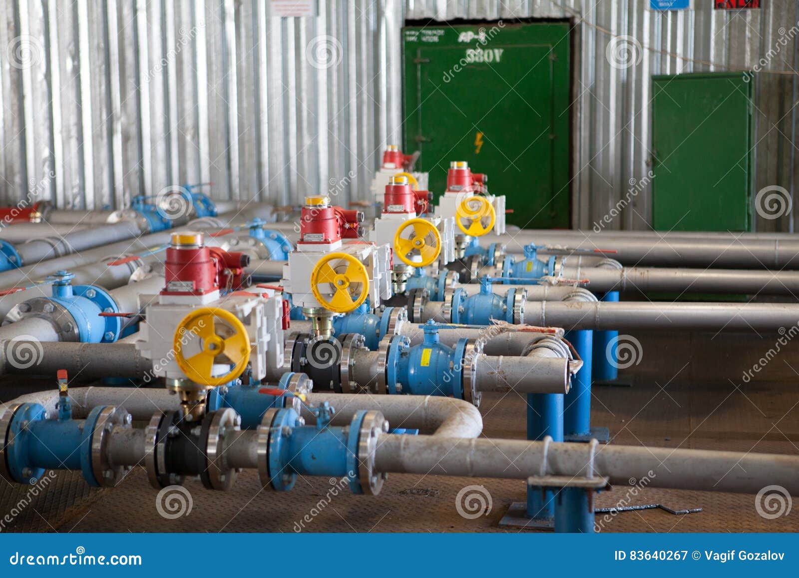 Oil Platform Pipeline and Pressure Transfer System Stock Image - Image ...