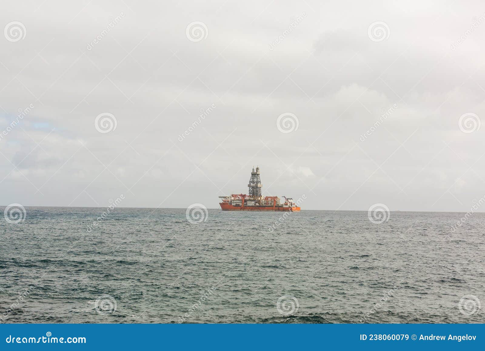 Oil Platform and Tanker in the Sea Stock Image - Image of clouds ...