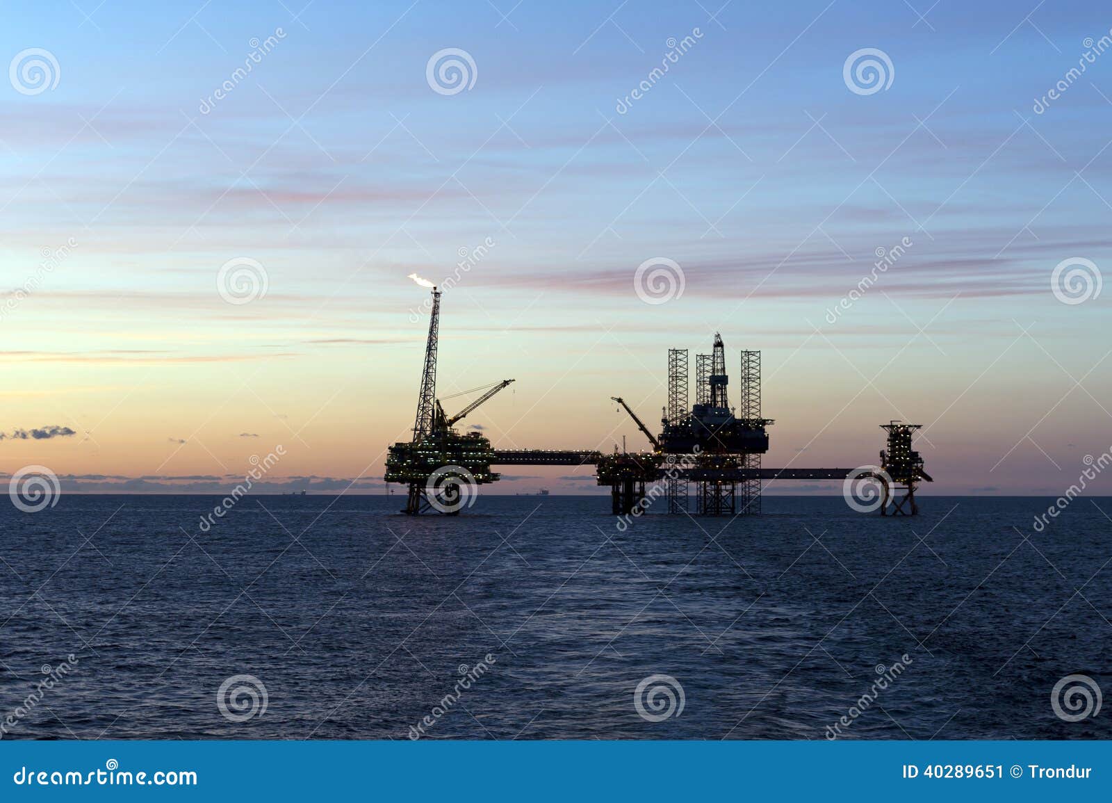 Oil platforms in North Sea stock image. Image of factory - 40289651