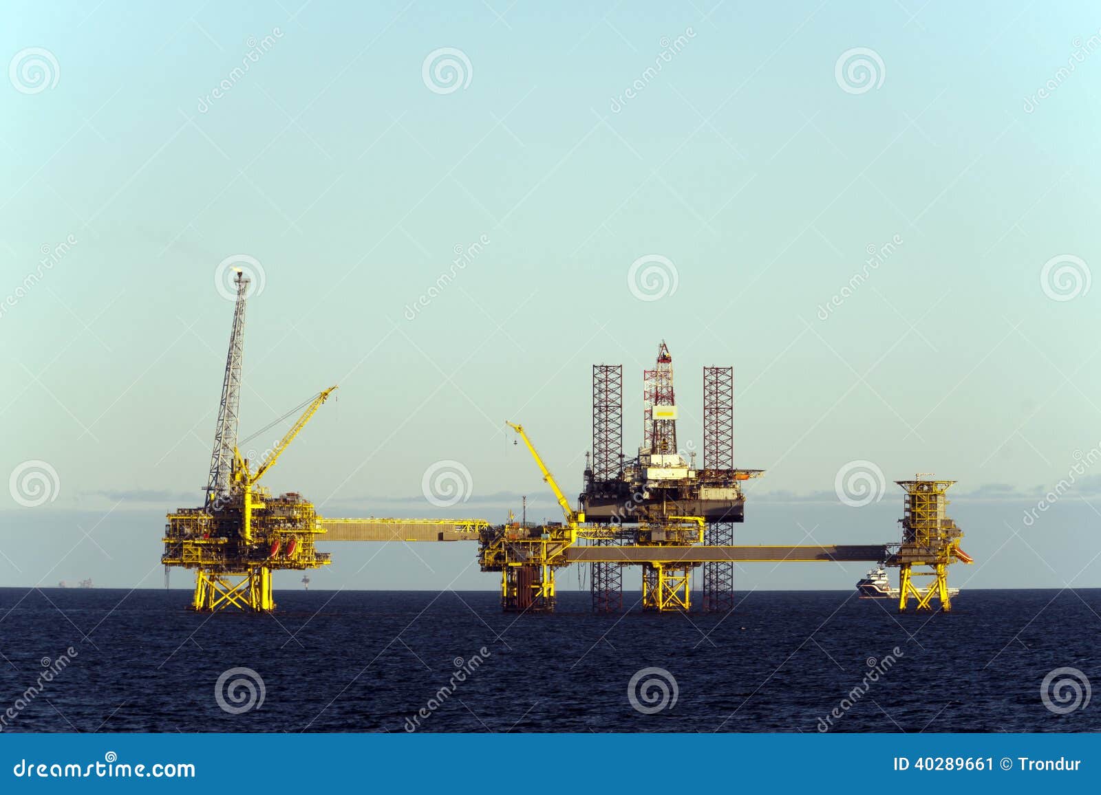 Oil platforms in North Sea stock image. Image of environmental - 40289661