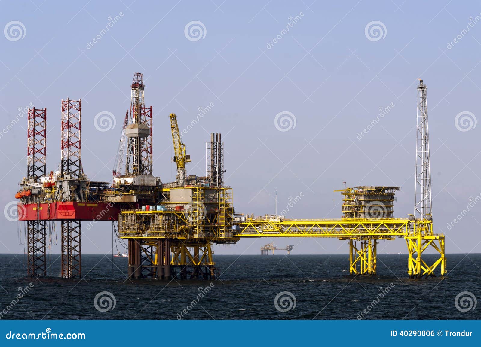 Oil platforms in North Sea stock photo. Image of calm - 40290006