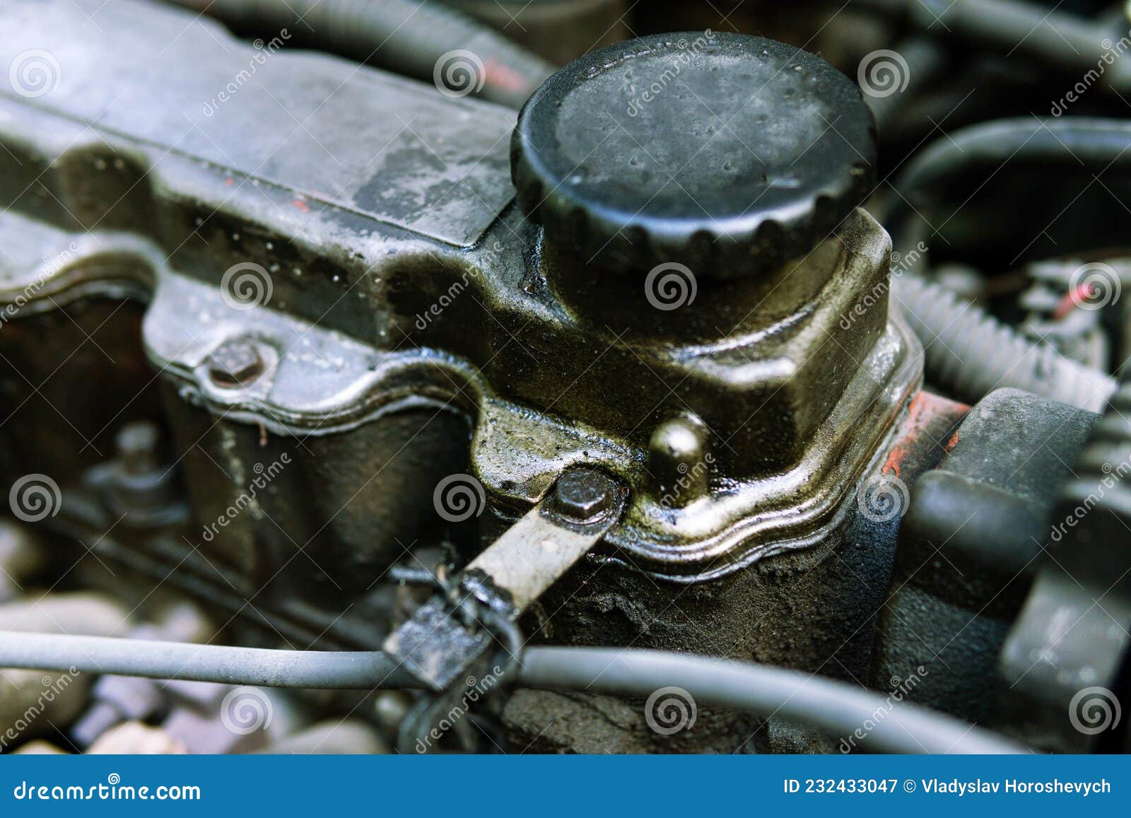 Oil Plug on an Internal Combustion Engine. Changing the Oil in the Car ...