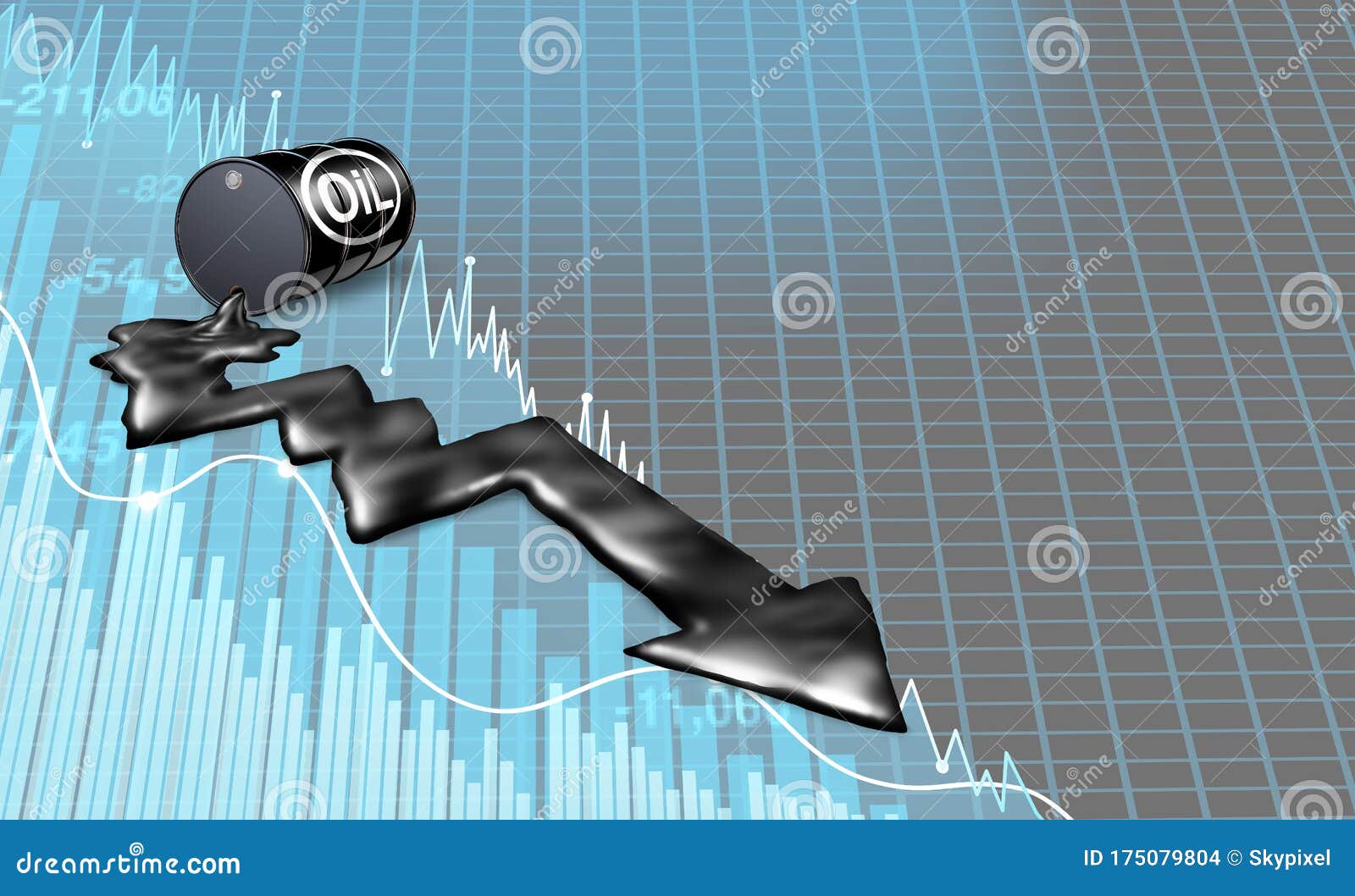 Oil Price Decline stock illustration. Illustration of downturn - 175079804