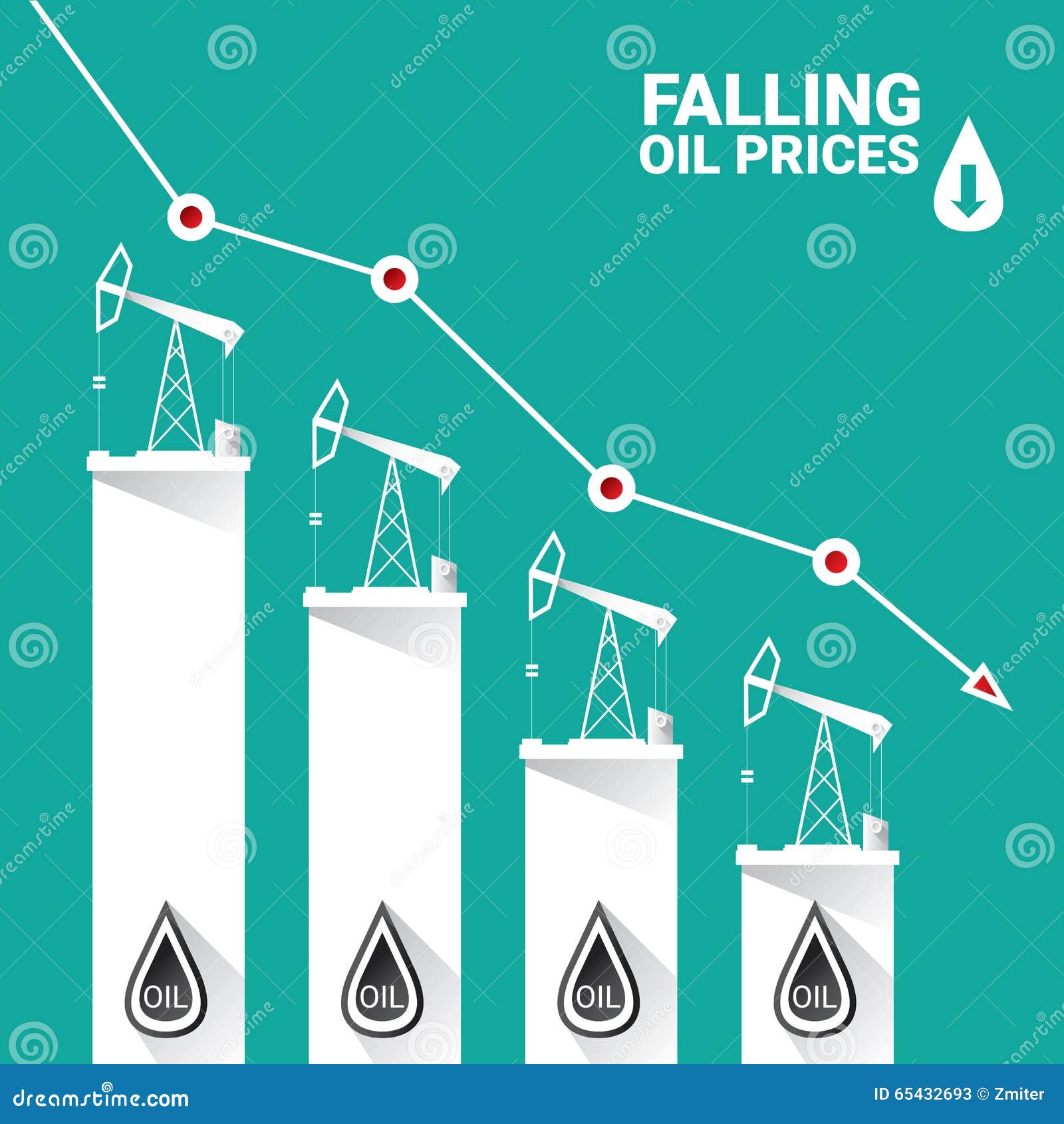 Oil Price Falling Down Graph Illustration. Vector Stock Vector ...