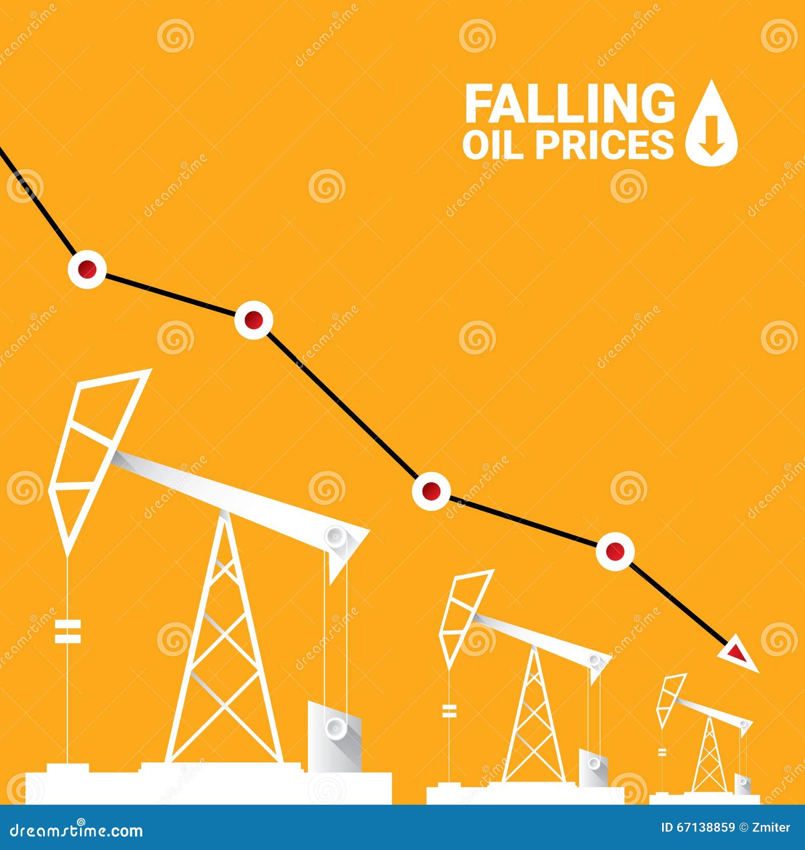 Oil Price Falling Down Graph Illustration. Vector Stock Vector ...