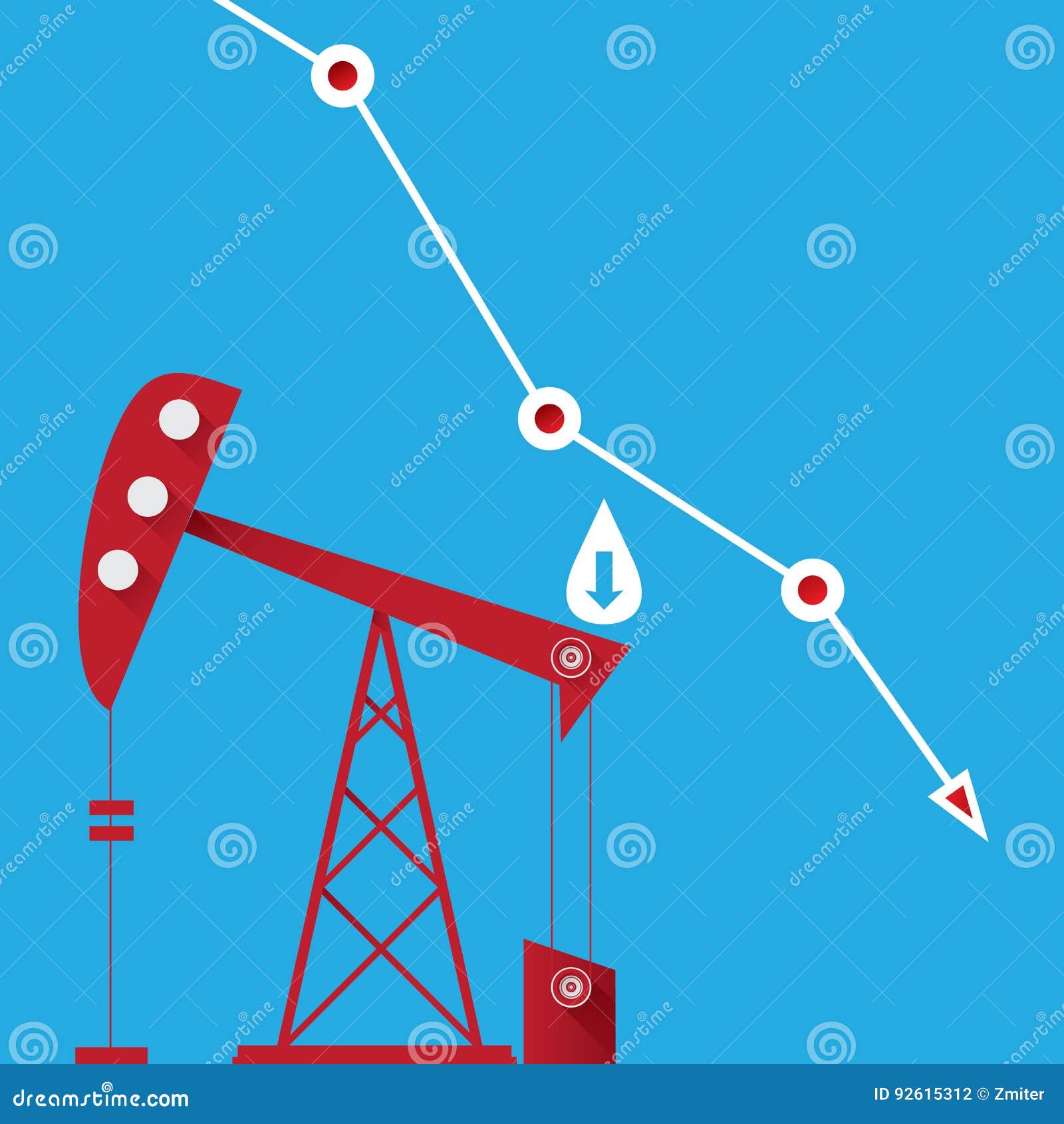 Oil Price Falling Down Graph Illustration. Vector Stock Vector ...