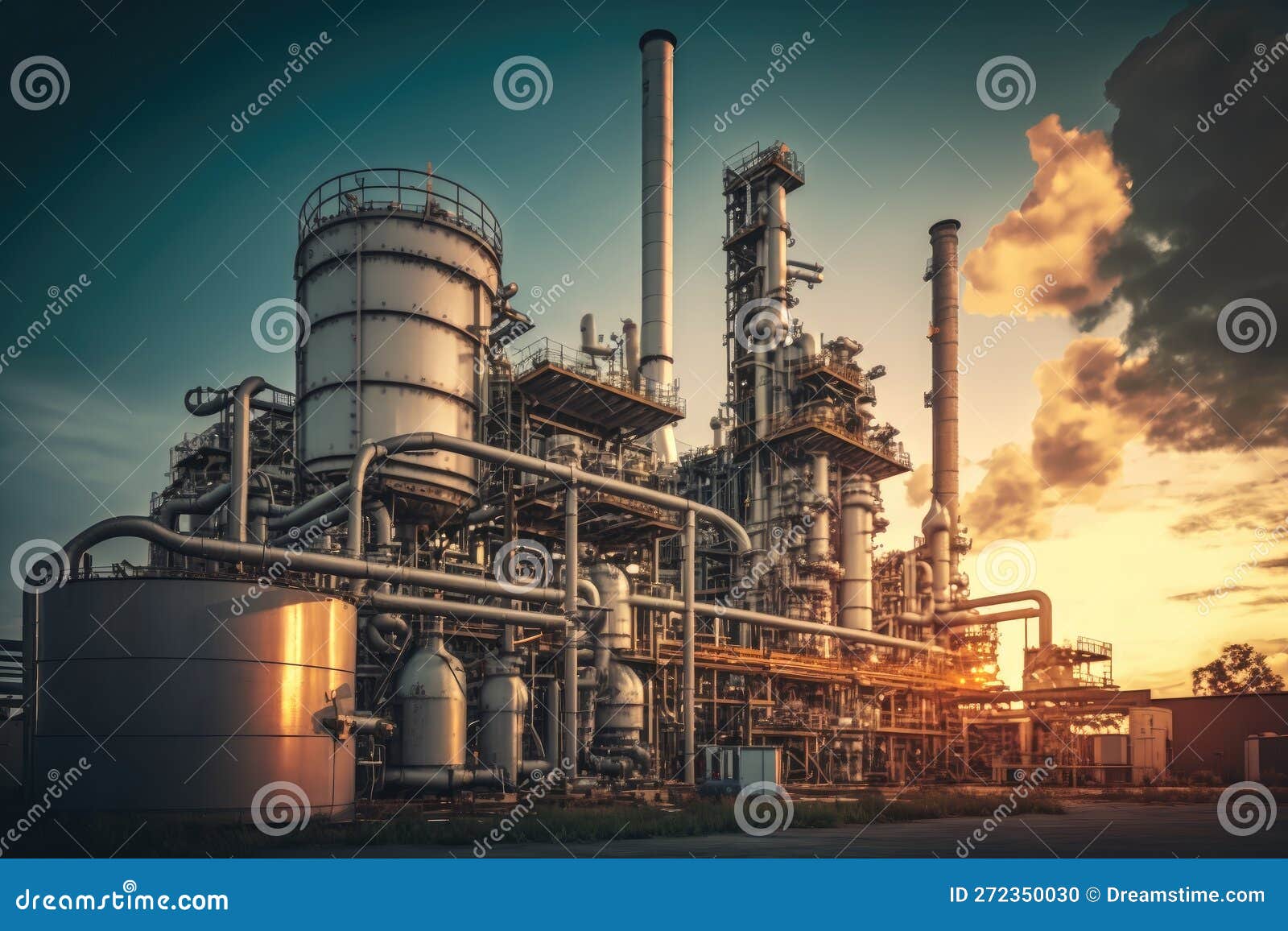Oil Processing Plant for Petroleum Products in Factory of Refinery ...