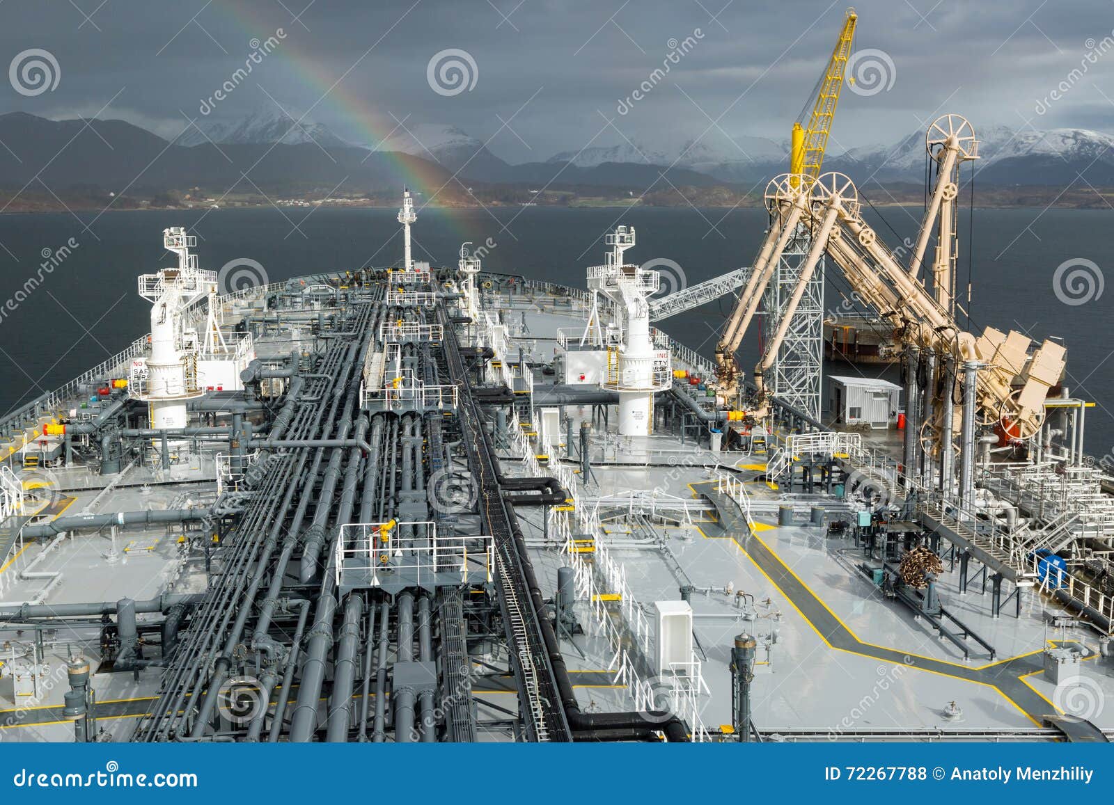 Oil Product Tanker Loading from Terminal Stock Photo - Image of naphtha ...
