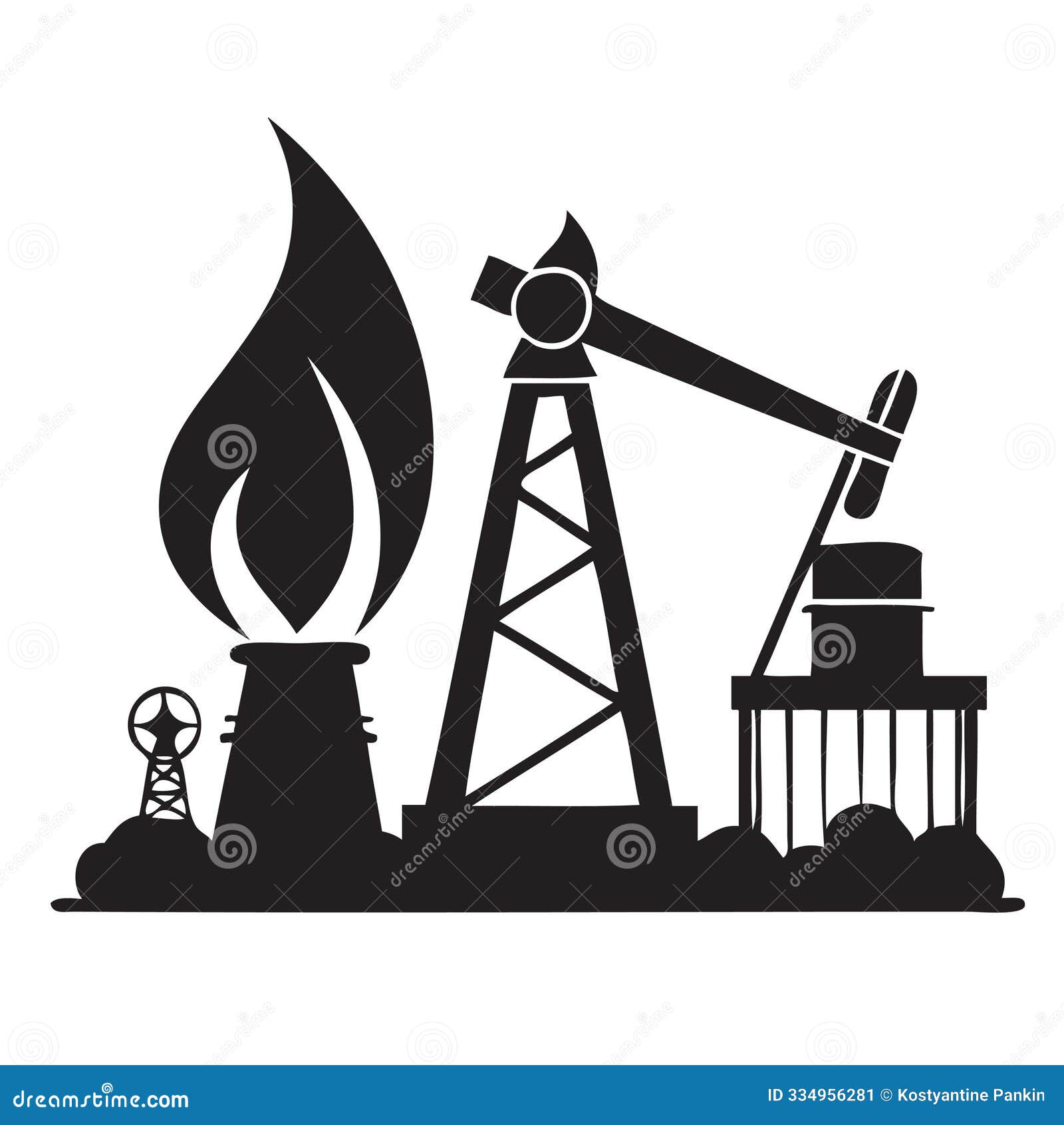 Oil Pumping Station With Pipelines And Valves. Generative Ai. Royalty ...