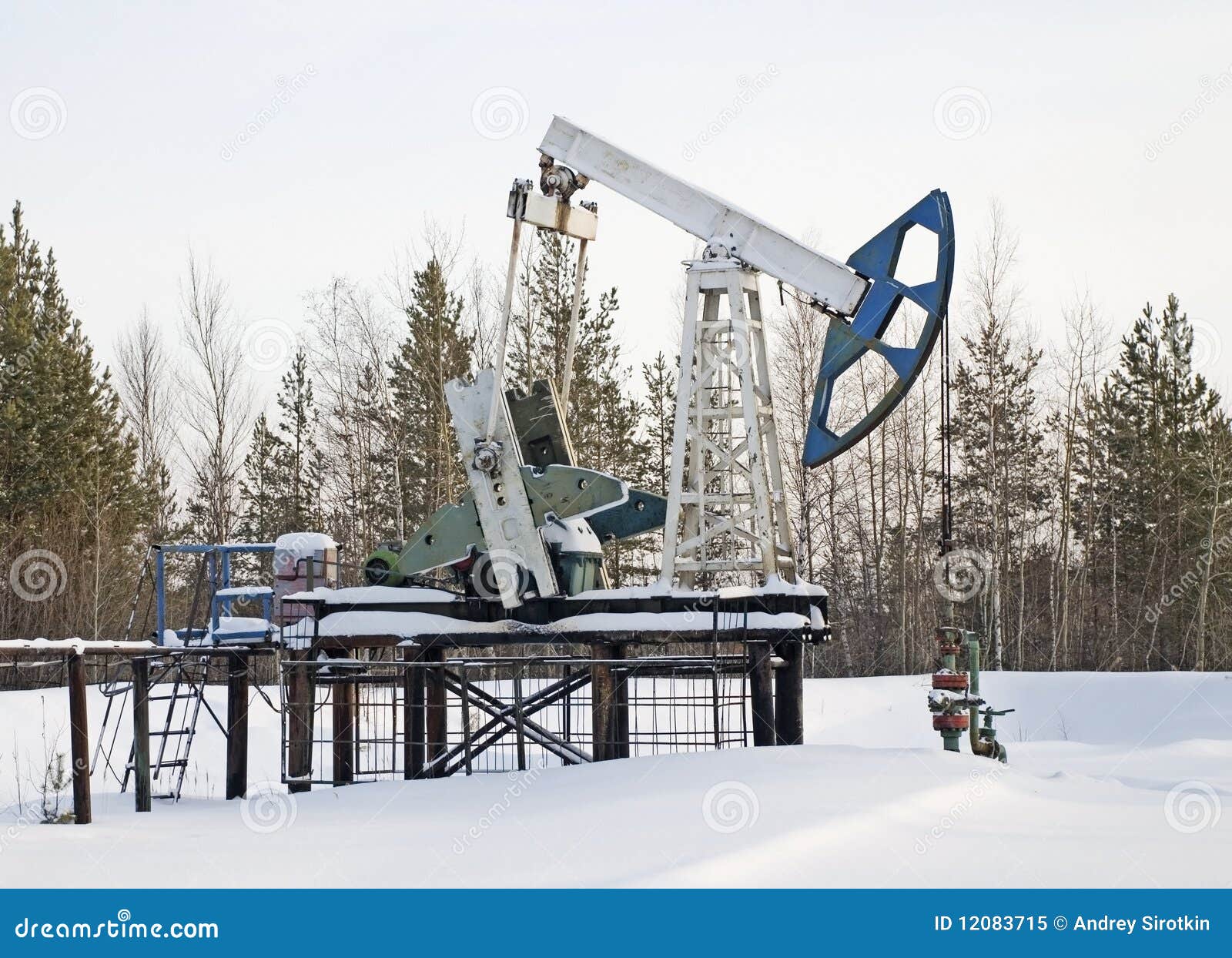 Oil pump stock image. Image of snow, production, work - 12083715