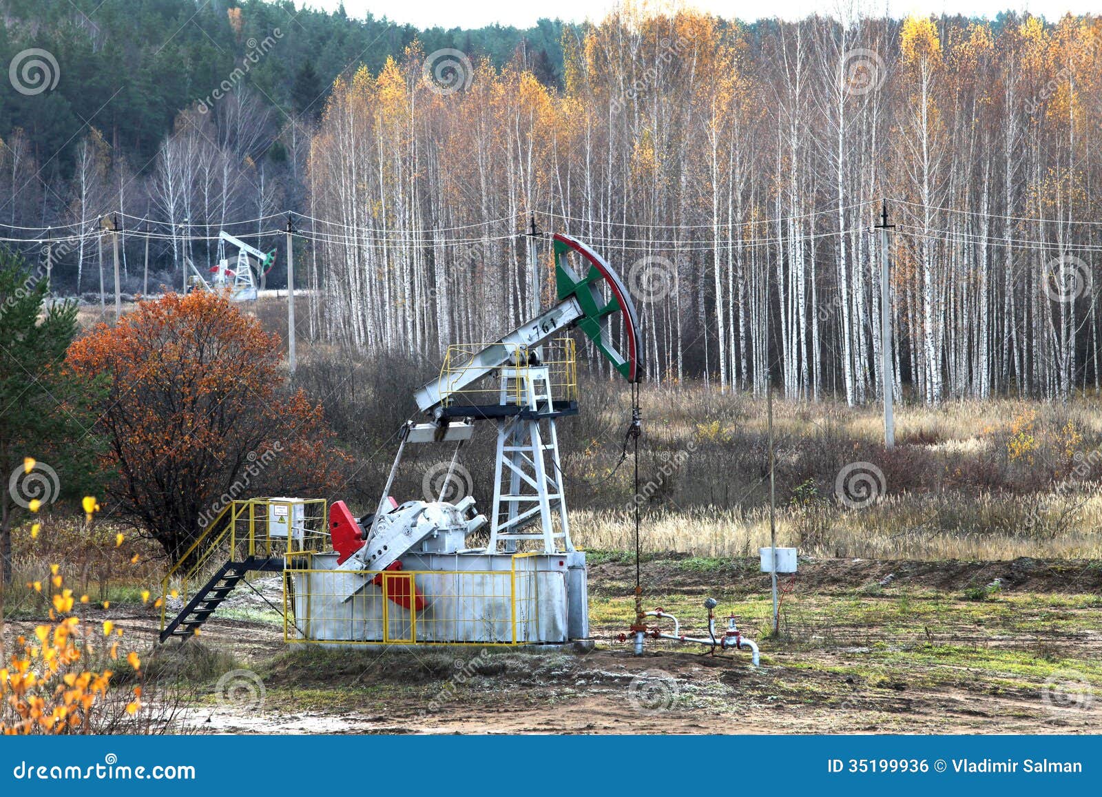 Oil pump stock photo. Image of clouds, machine, oilfield - 35199936