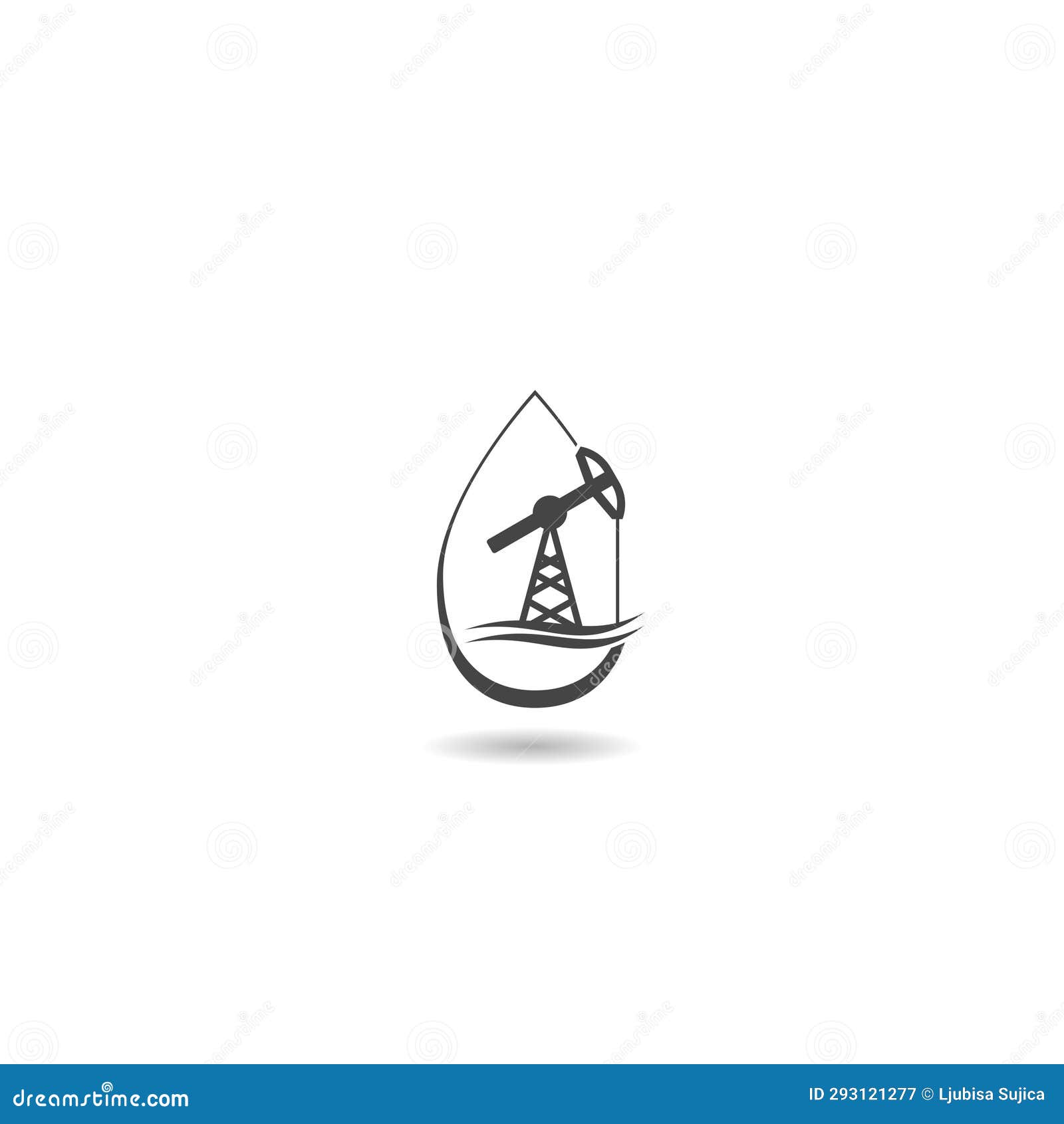 Oil Pump Derrick Logo Icon with Shadow Stock Illustration ...