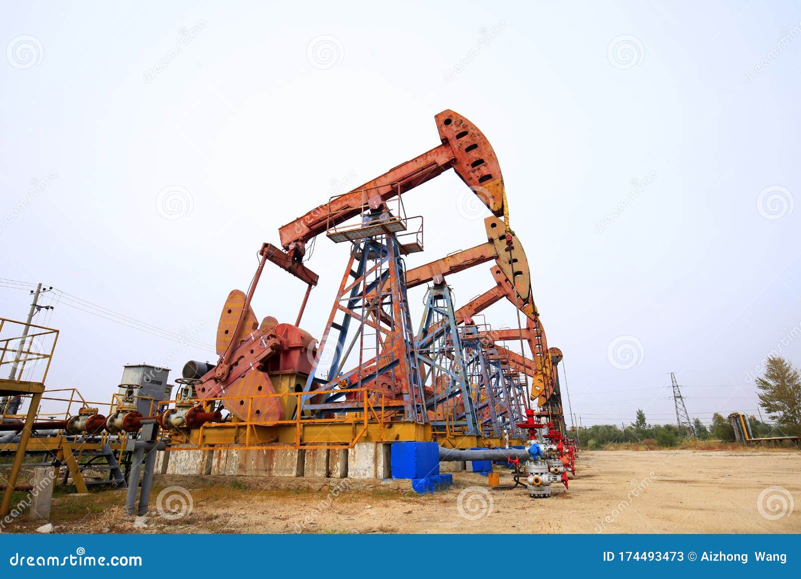 Oil pump stock image. Image of strength, machine, works - 174493473