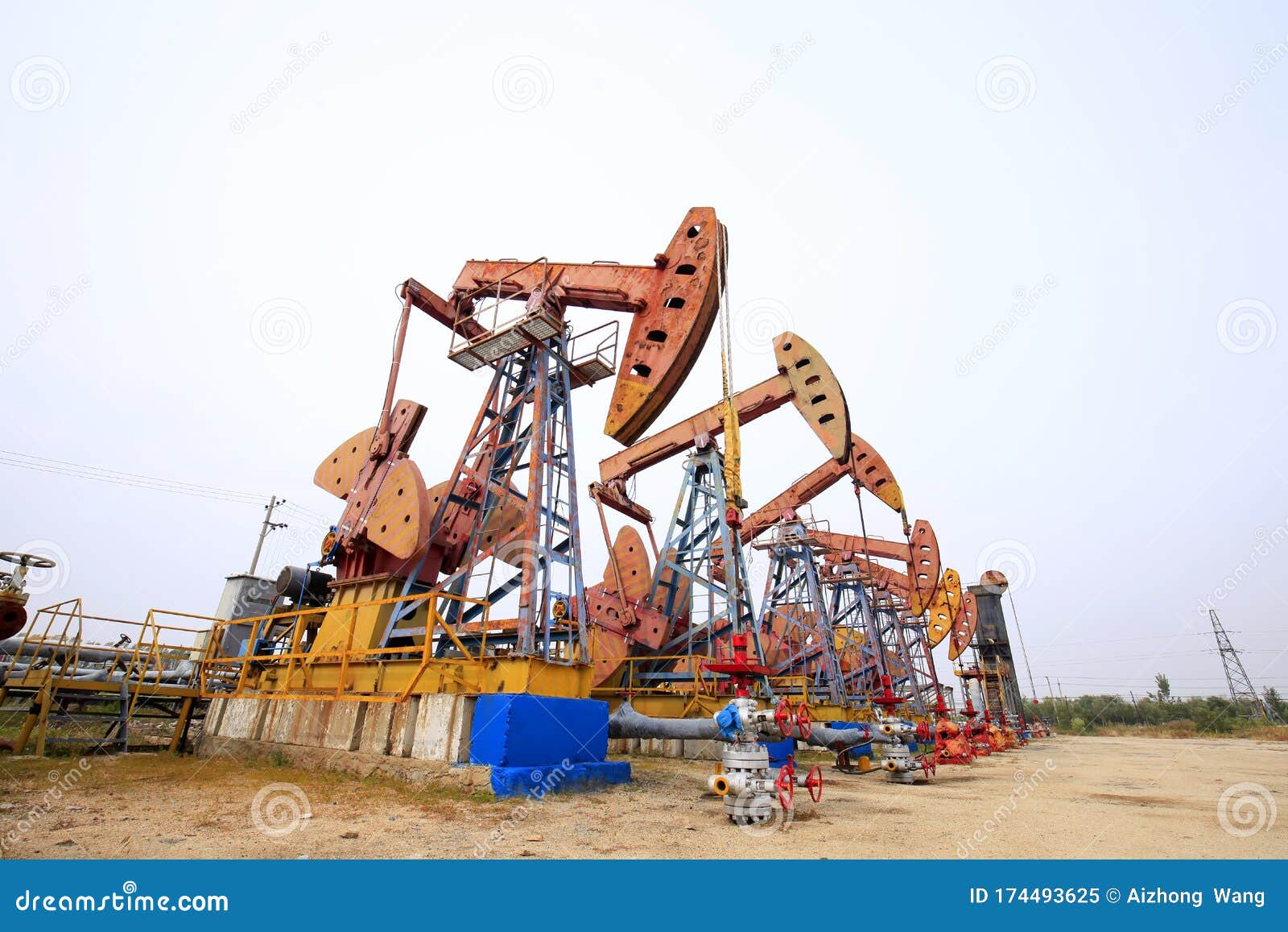 Oil pump stock image. Image of rocking, unit, mechanical - 174493625
