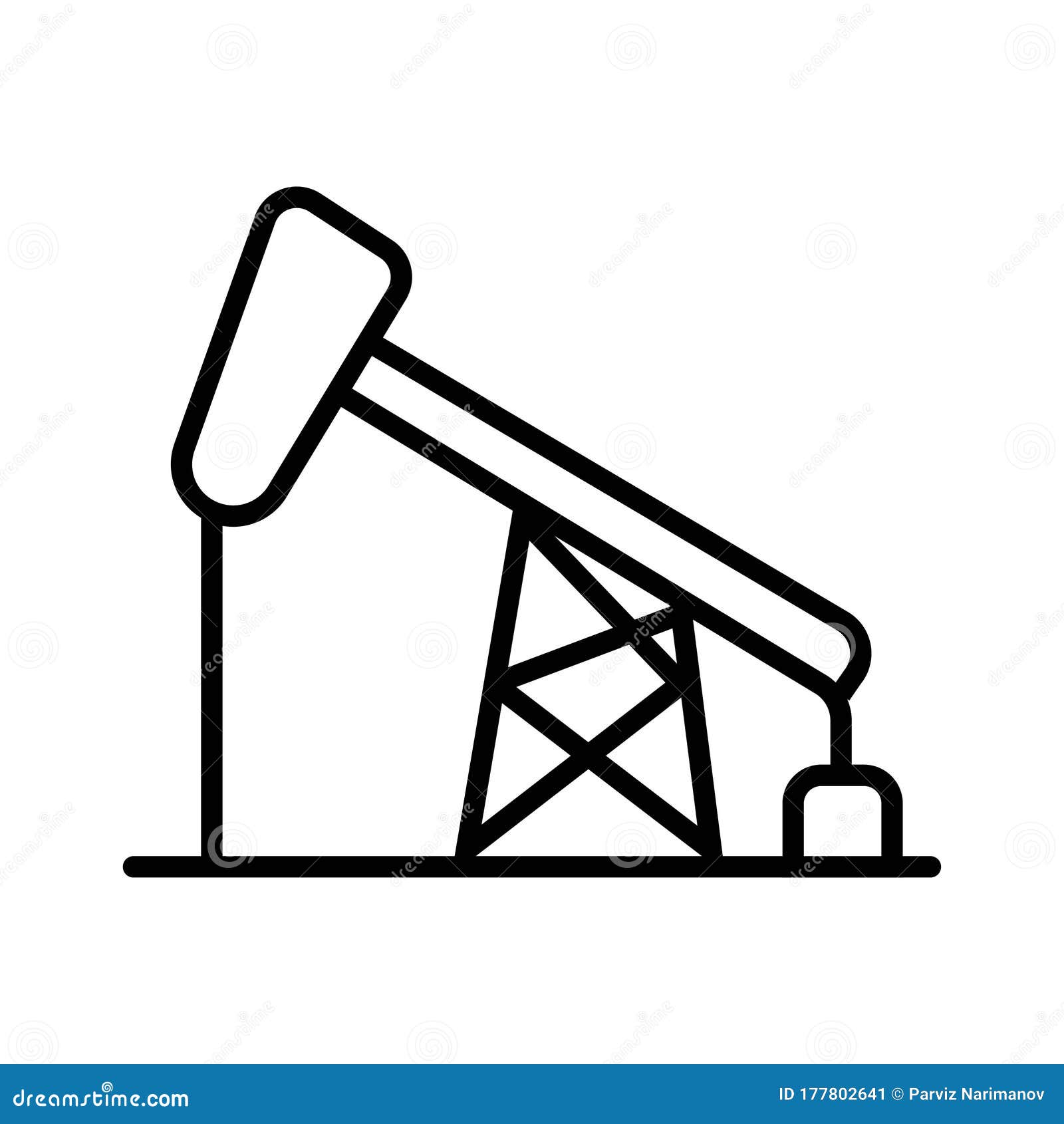 Oil Pump Jack or Petrol Pumpjack Flat Vector Icon Stock Illustration - Illustration of industry ...