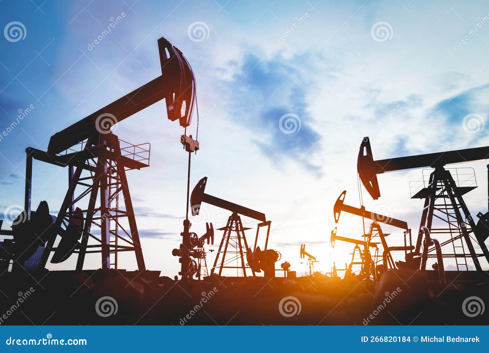 Oil Pump Jack Work on Oilfield Petroleum Extraction Stock Photo - Image ...