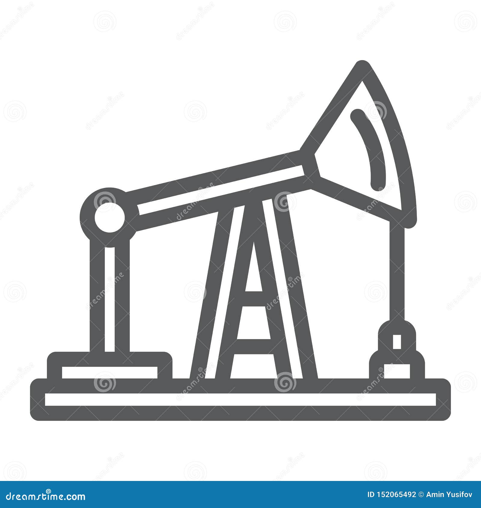 Oil Pump Line Icon, Production and Industry, Oil Derrick Sign, Vector ...