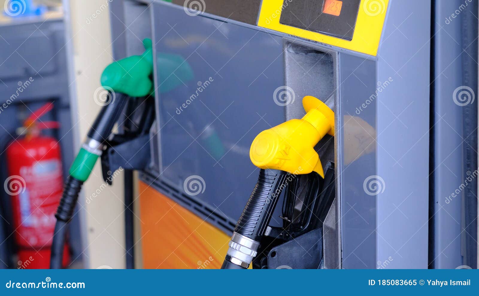 Oil Pump Nozzle at Petrol Kiosk Stock Image - Image of ron97, lighting ...