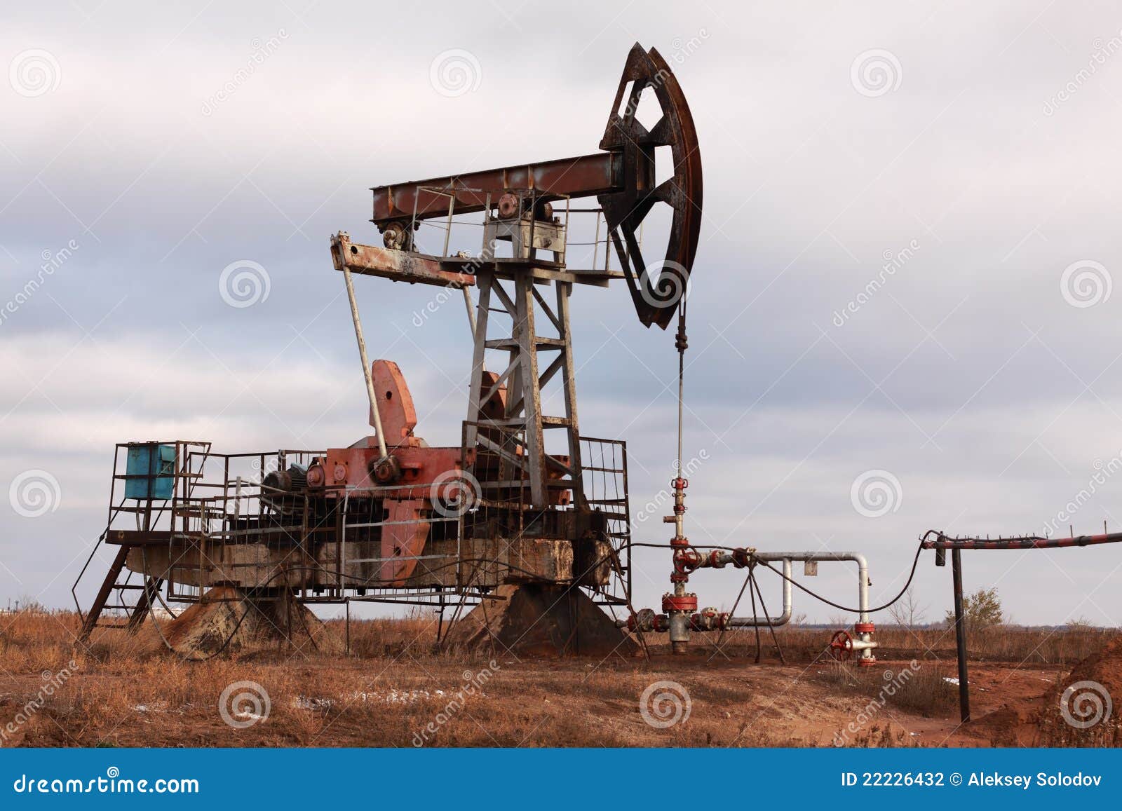 Oil pump and pipe stock photo. Image of craft, oilfield - 22226432