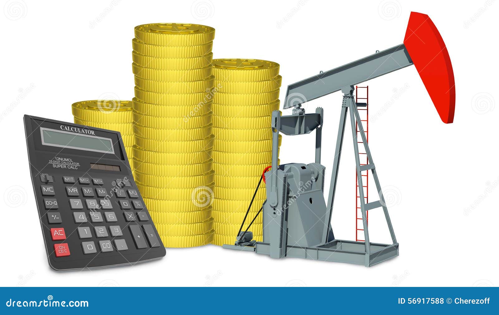 Oil Pump with Stack of Coins Stock Illustration - Illustration of ...