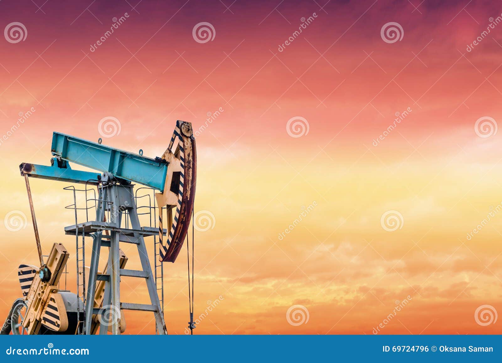 Oil pump at sunset. stock photo. Image of barrel, environment - 69724796