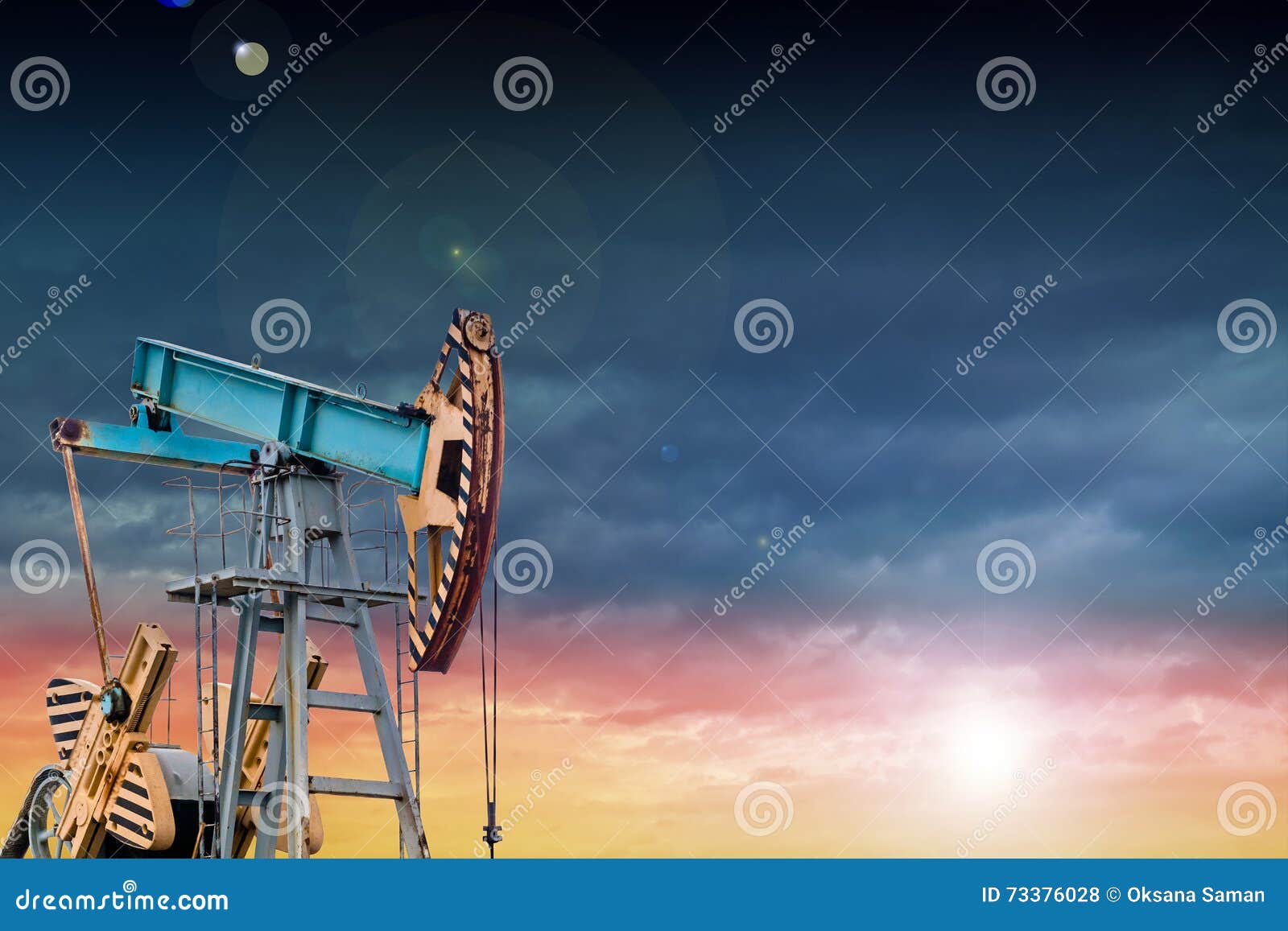 Oil pump at sunset. stock photo. Image of pipe, cloud - 73376028