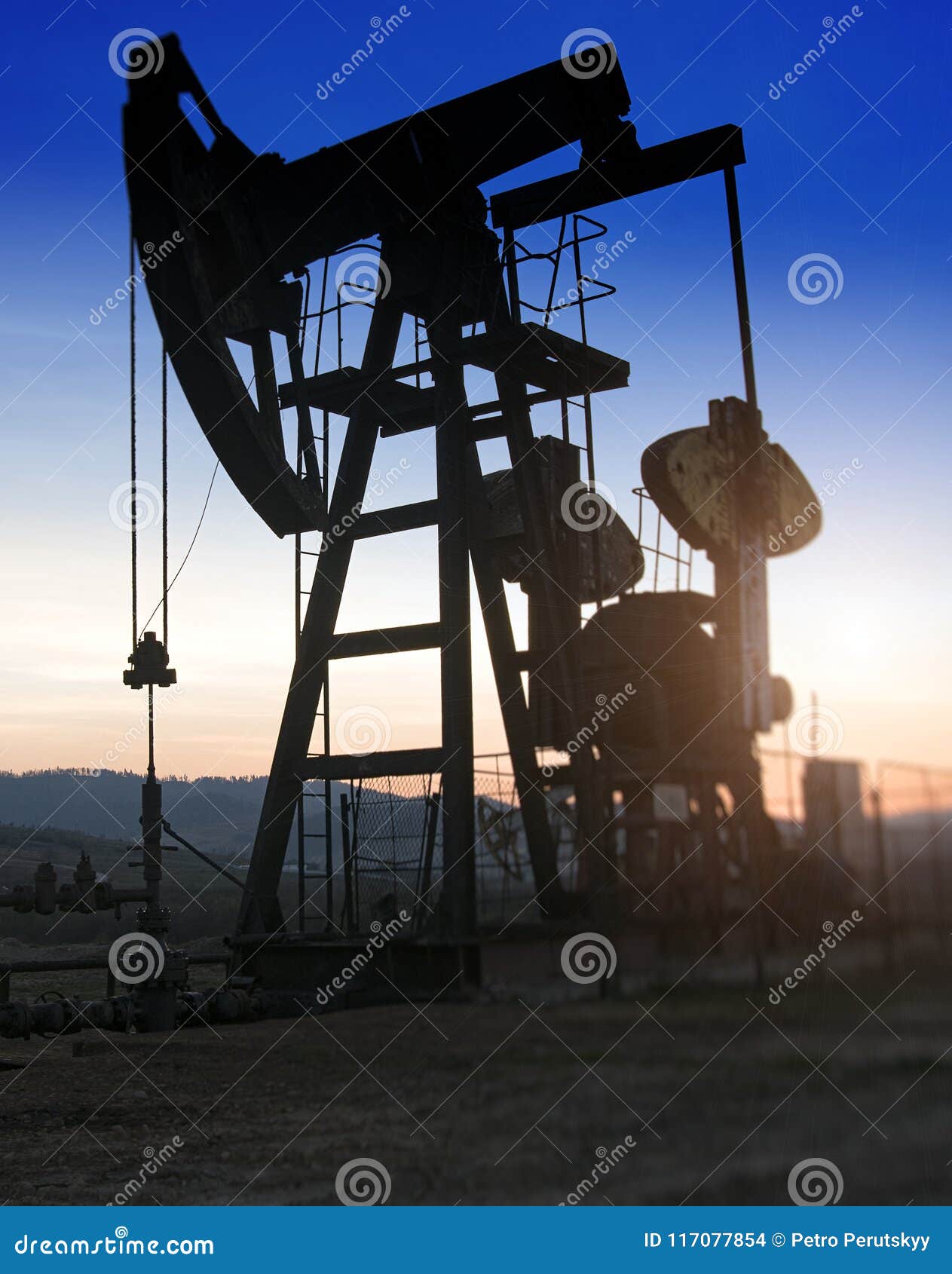 Oil pump on sunset stock photo. Image of power, energy - 117077854