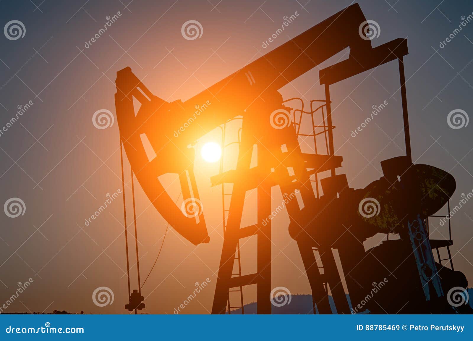 Oil pump on sunset stock image. Image of generation, fuel - 88785469