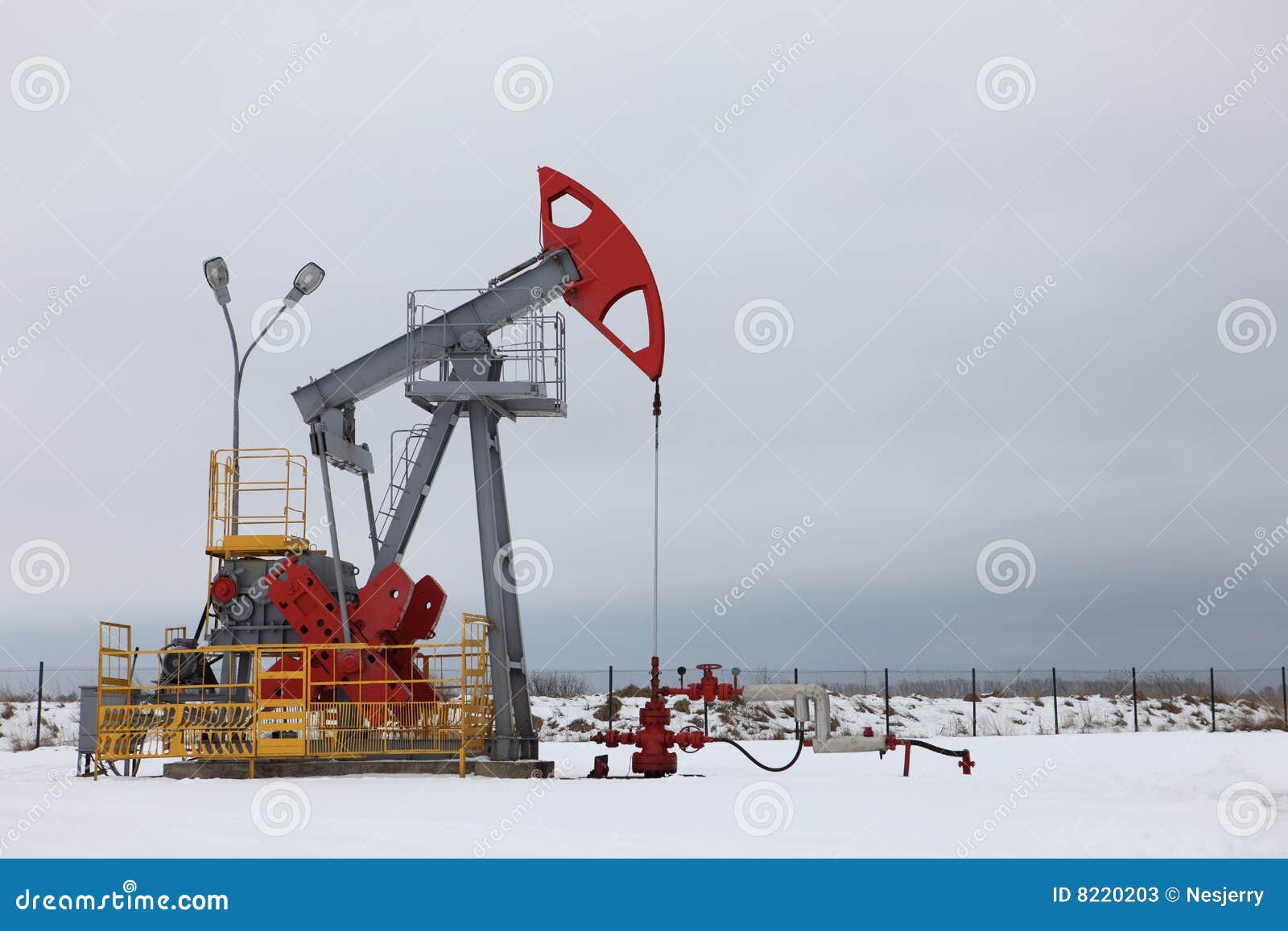 Oil pump in winter stock image. Image of supply, extracting - 8220203