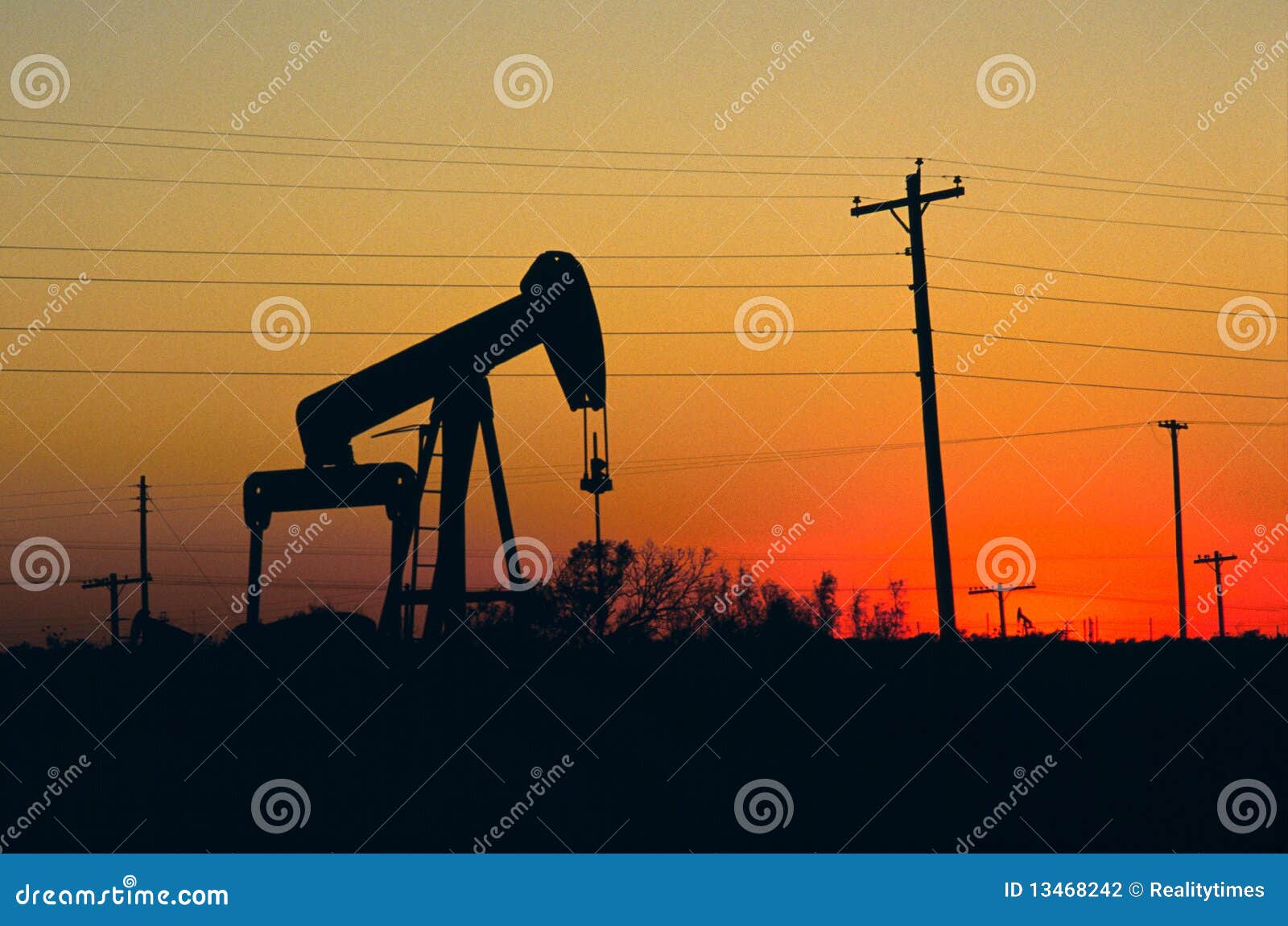 Oil Pumper Texas Sunset stock photo. Image of blazing - 13468242