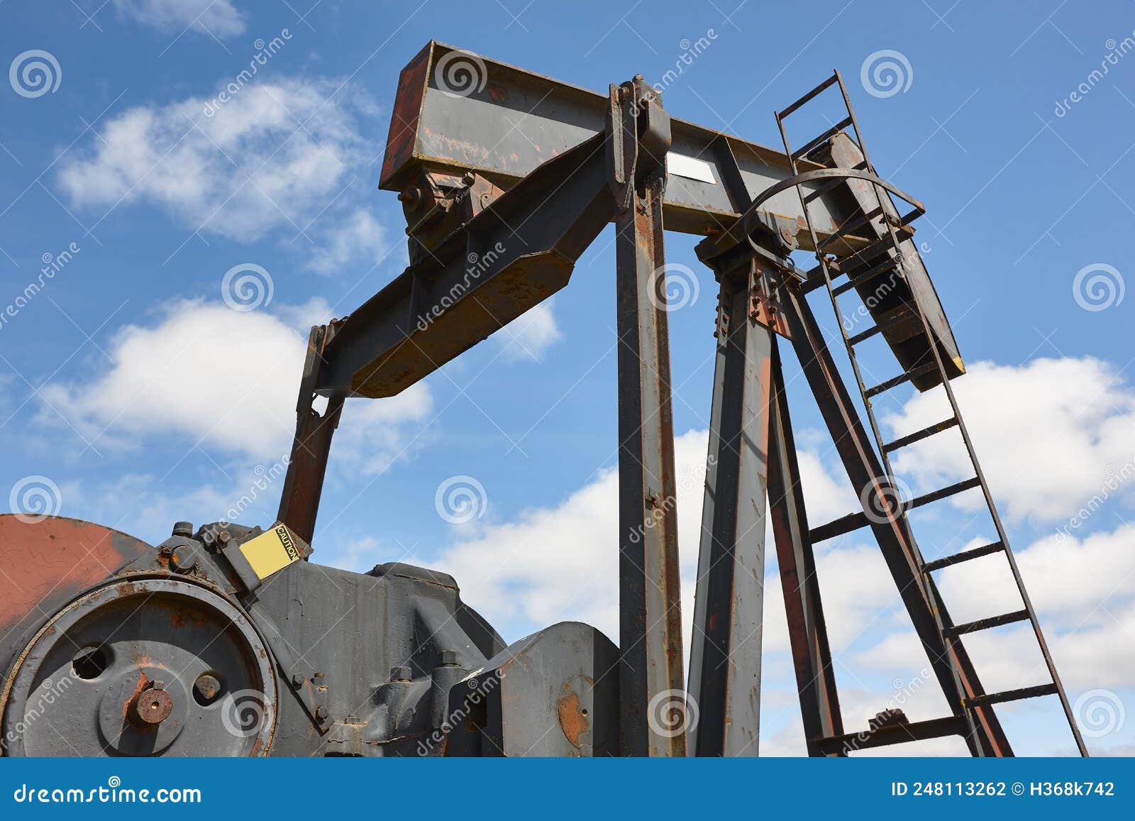 Oil Pumping Machine. Pump Jack. Petroleum Extraction. Global Warming ...