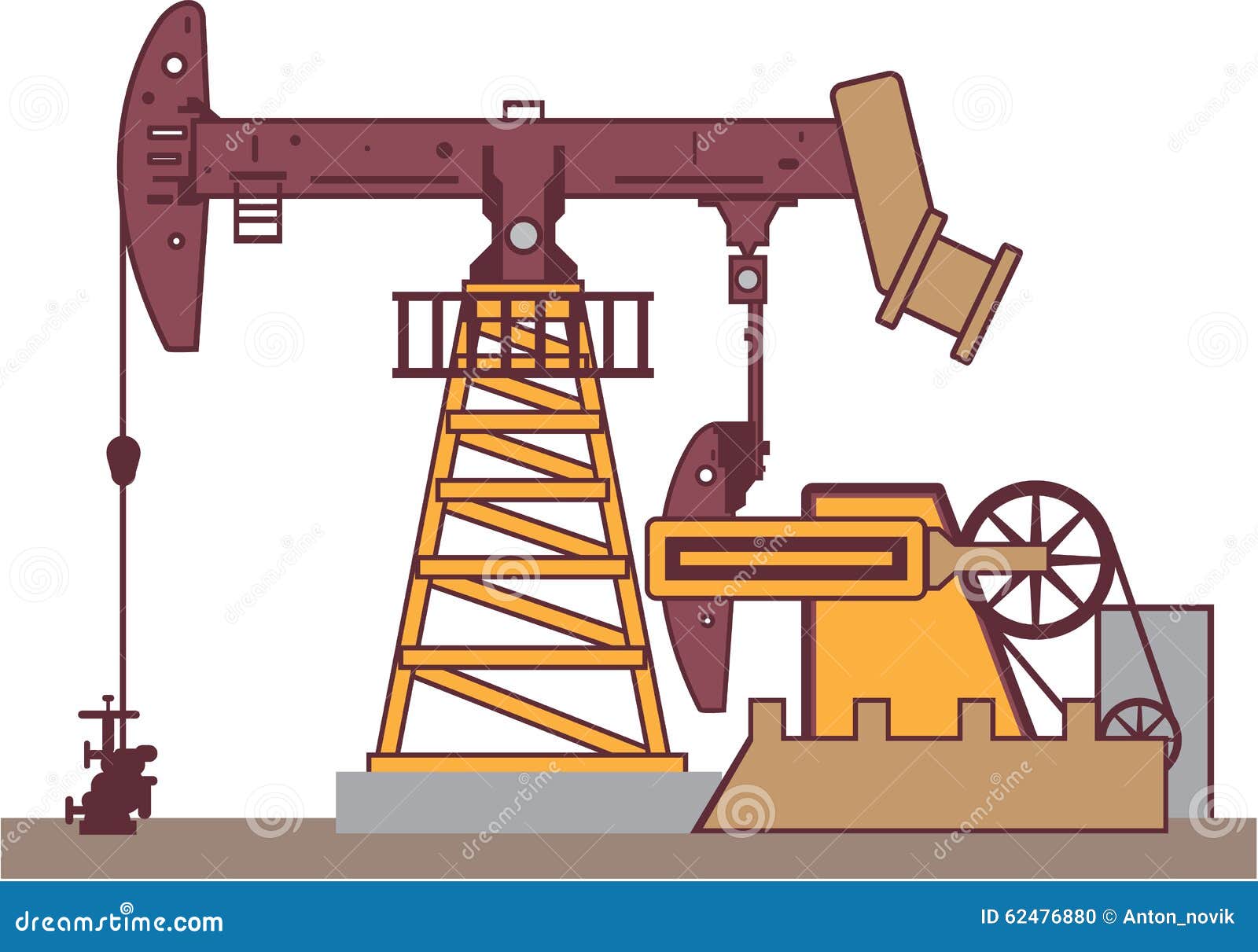 Oil Pumping Rig stock vector. Illustration of machine - 62476880