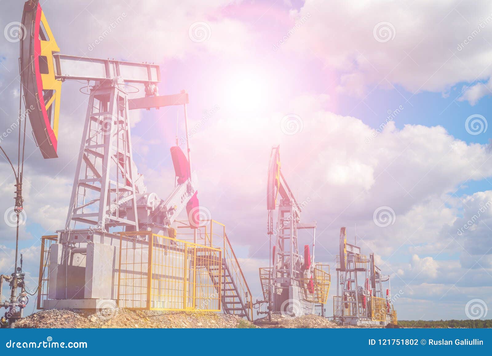 Oil Pumping Stations for Oil and Gas Production Stock Photo - Image of ...