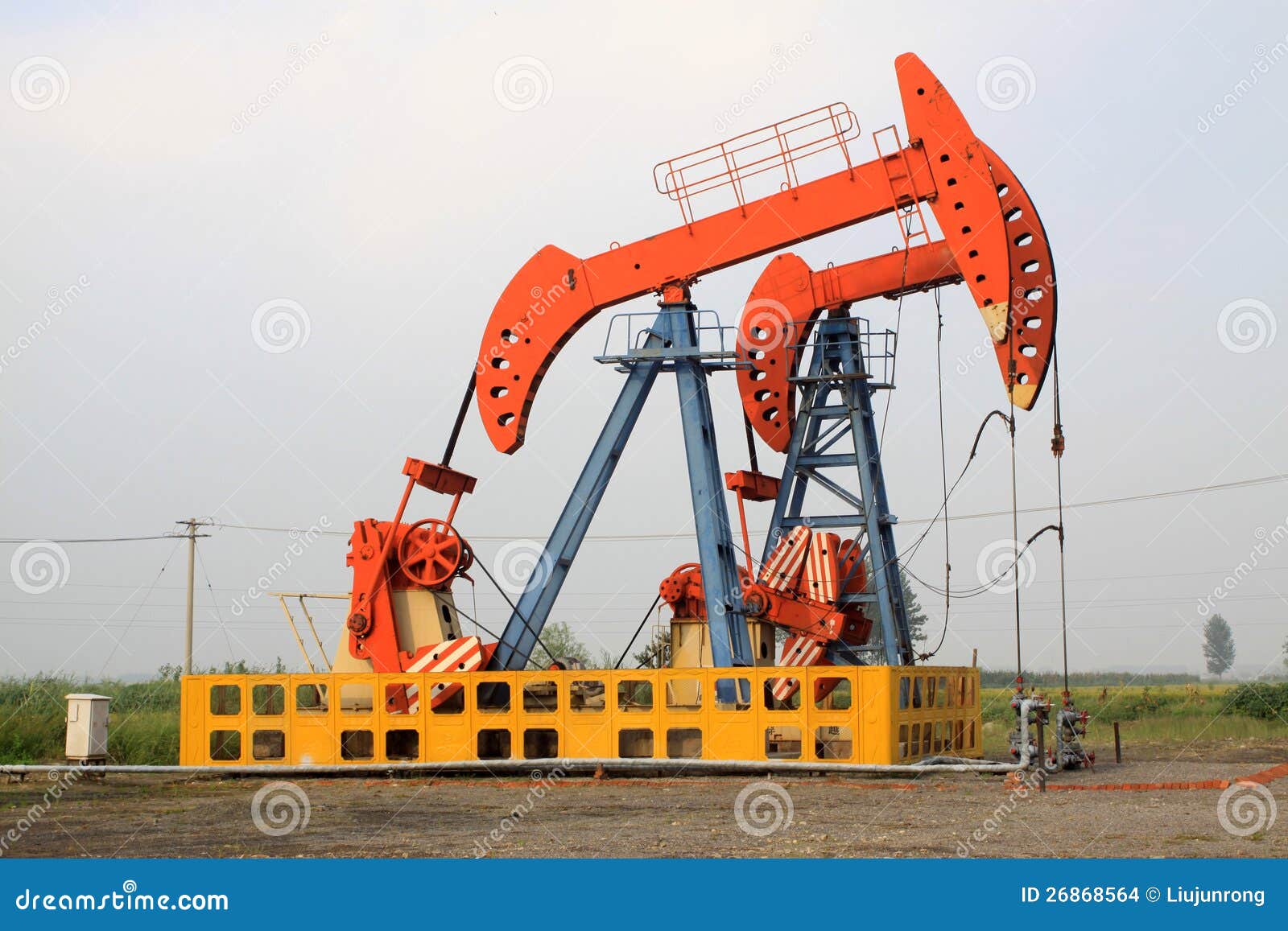 Oil Pumping Unit in Working Stock Photo - Image of development, pump ...