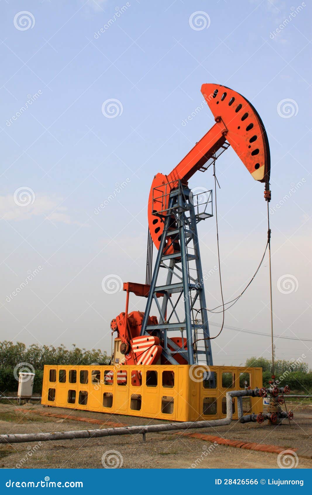 Oil Pumping Unit in Working Stock Photo - Image of drilling, features ...